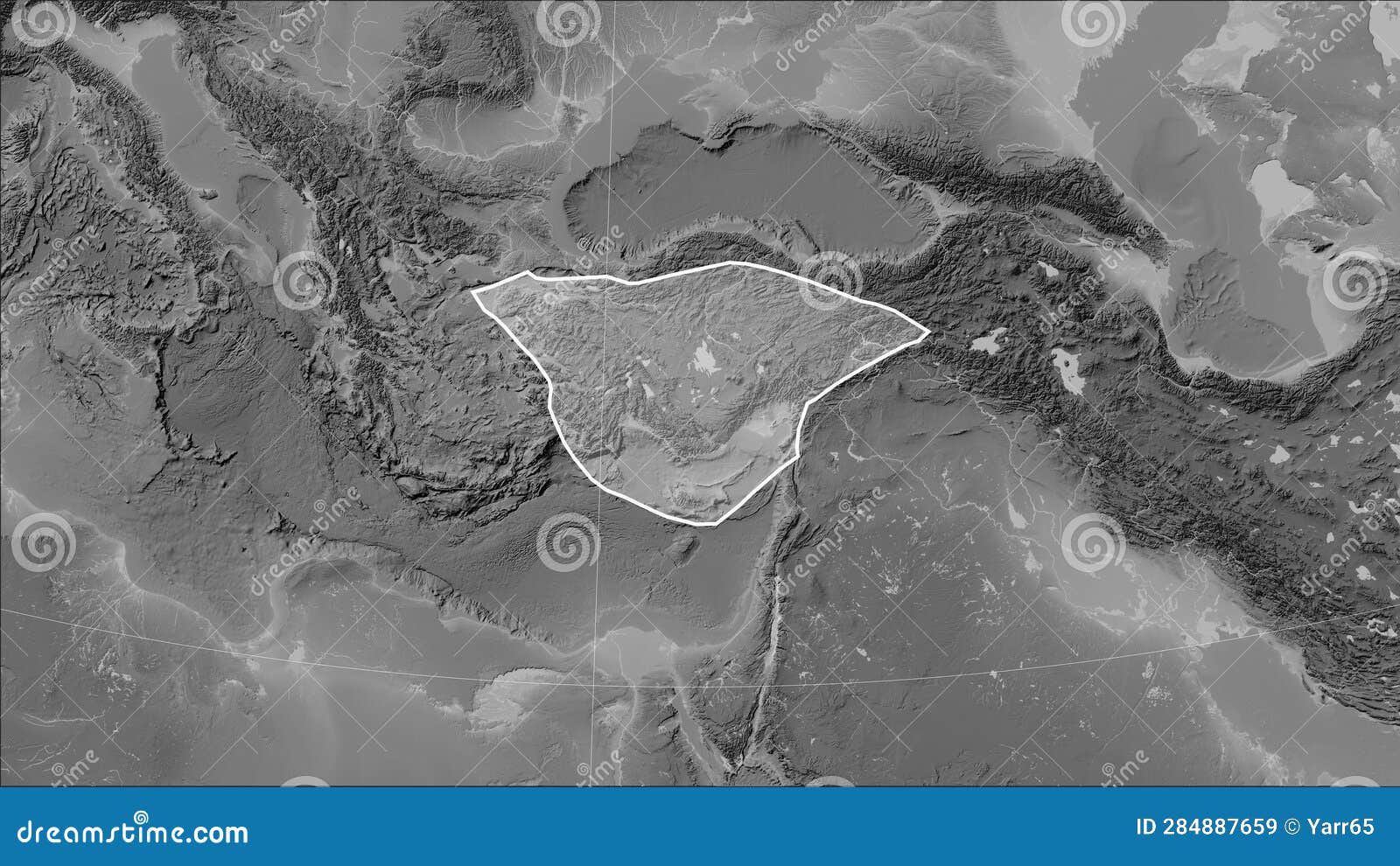 Anatolian Tectonic Plate. Grayscale Map Stock Illustration ...