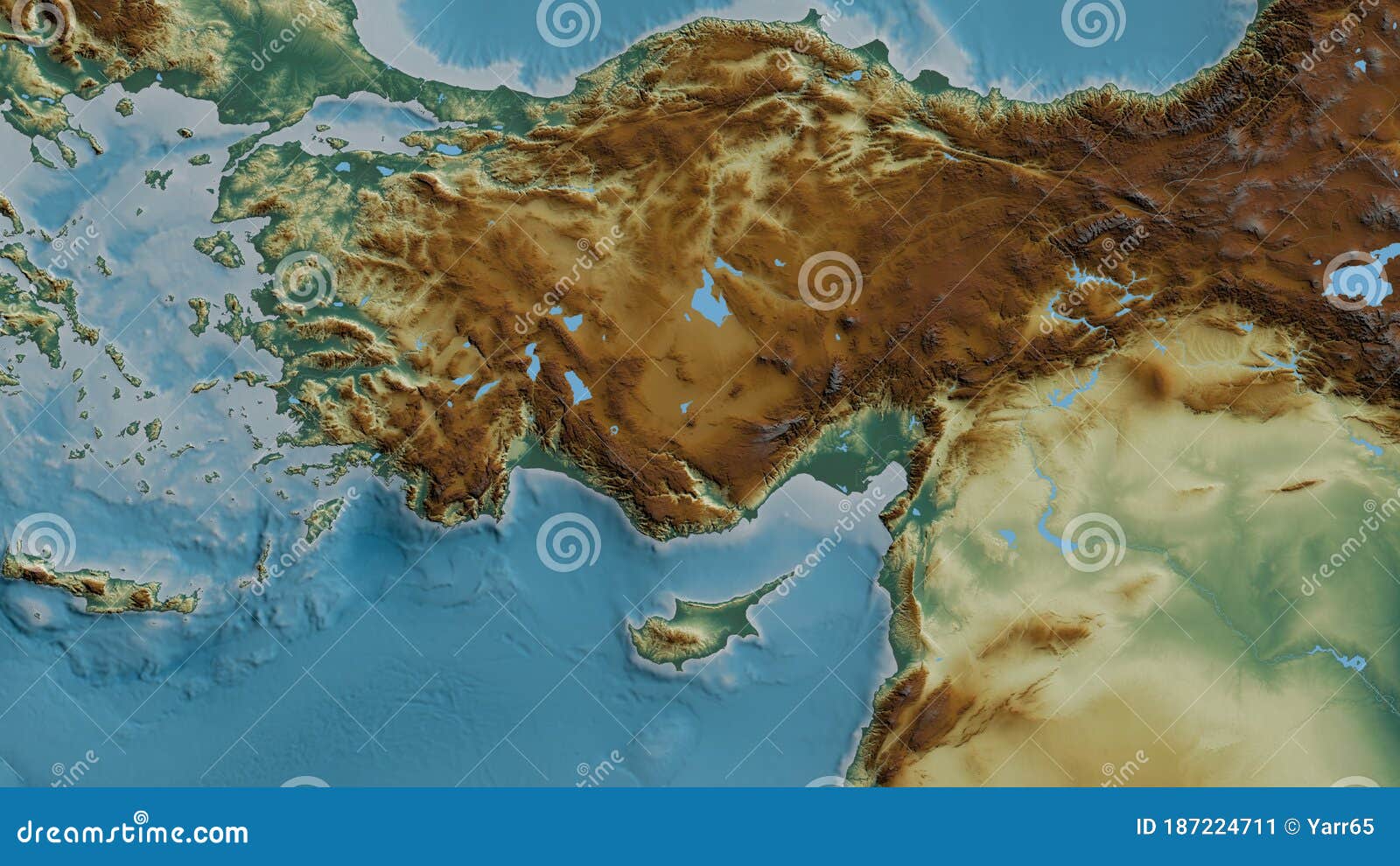 Anatolian Tectonic Plate - Raster. Relief Stock Illustration ...