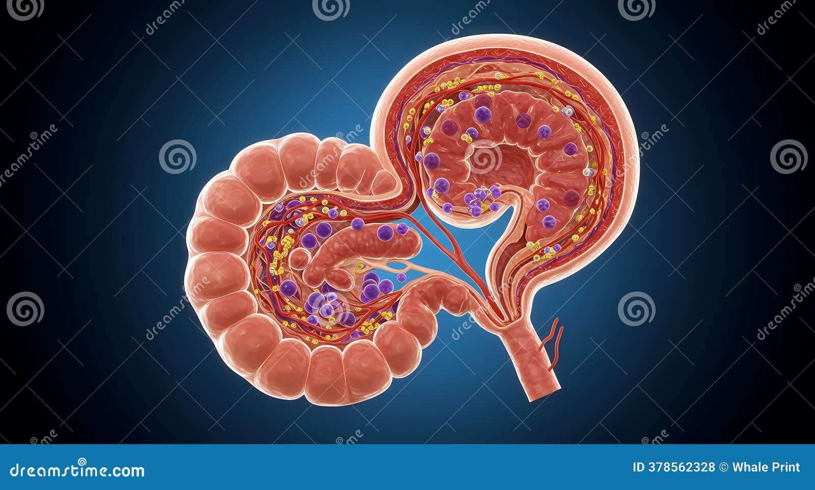 Anatomical Cross-Section Of The Human Microcirculation System Stock ...