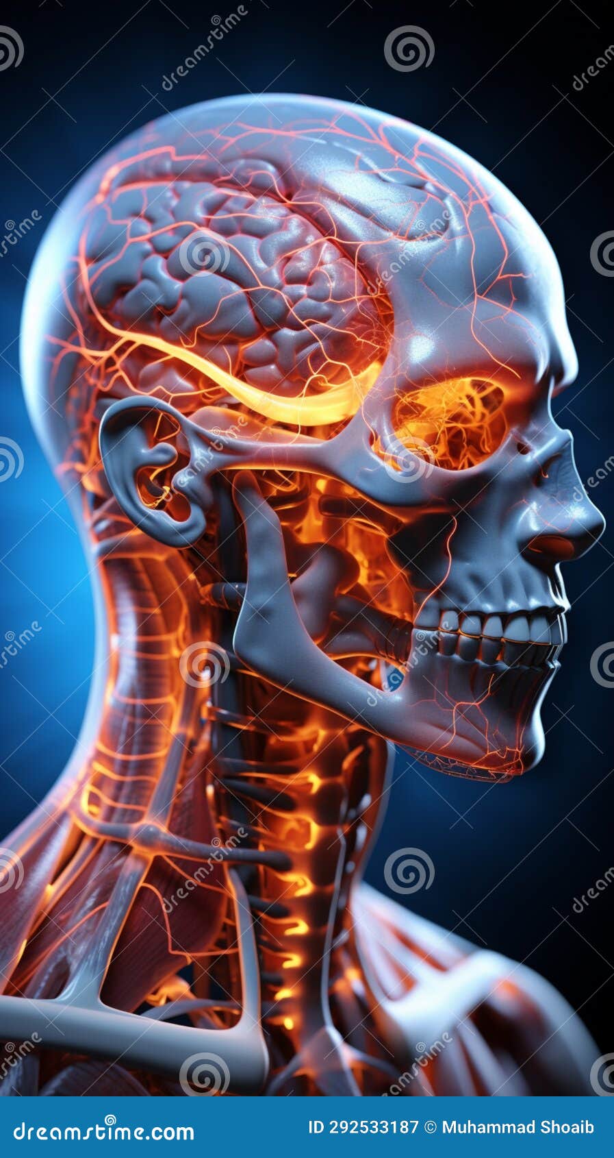 3D Anatomical Figure On Black Background. Object Made Of Shimmering ...