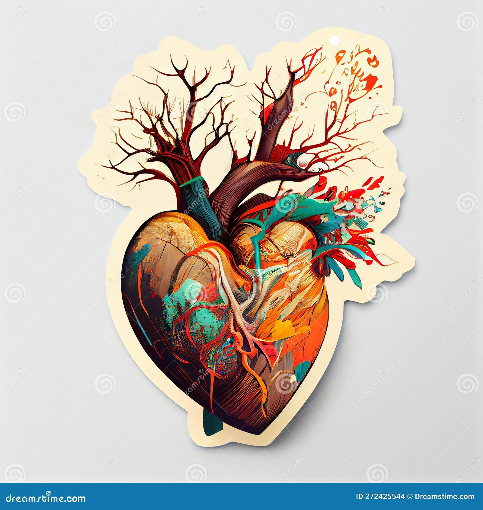 Anatomical Heart Fanatsy Cartoon Stock Illustration - Illustration of ...