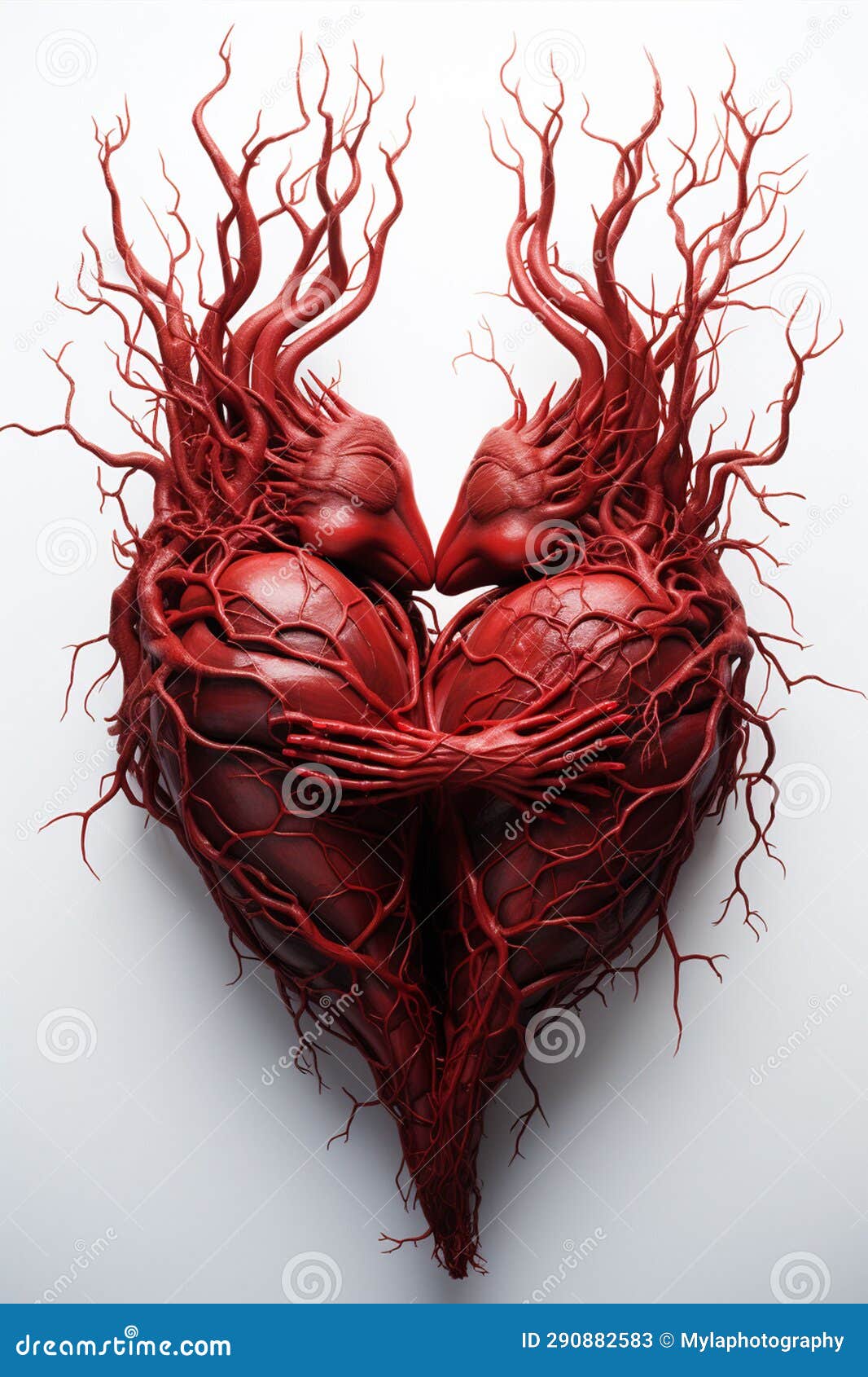 Anatomical heart hugging stock illustration. Illustration of ghalb ...