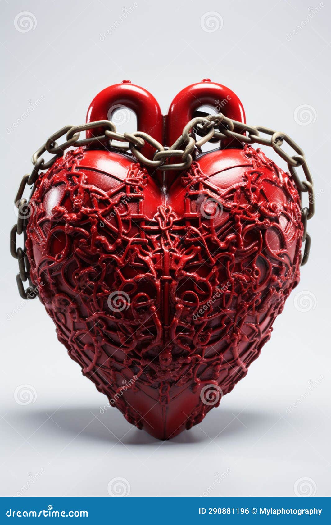 Anatomical Heart Made with Lock and Chain Stock Illustration ...