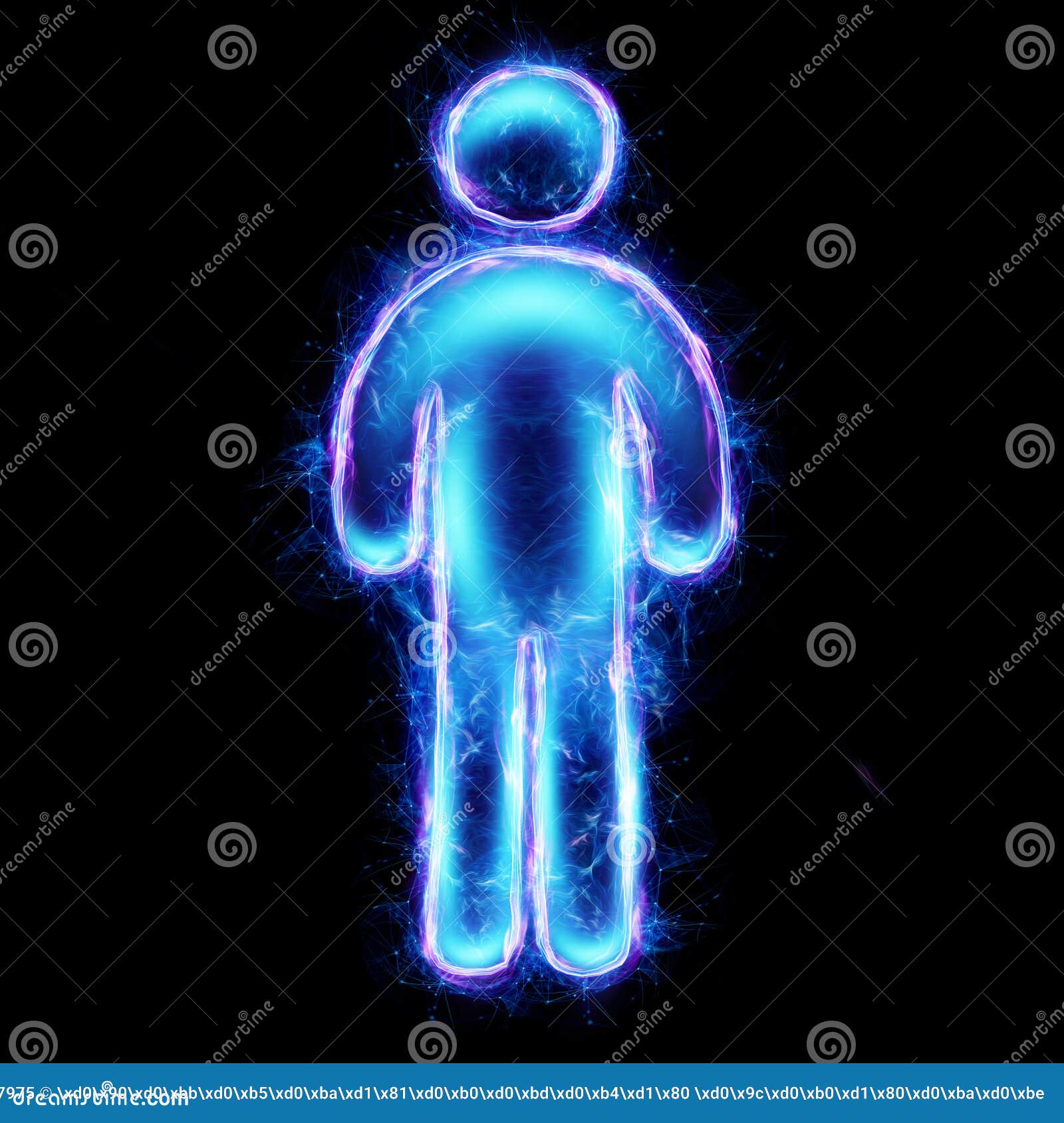 Anatomical Position, Front View, Human Contour, Neon Man Stock ...