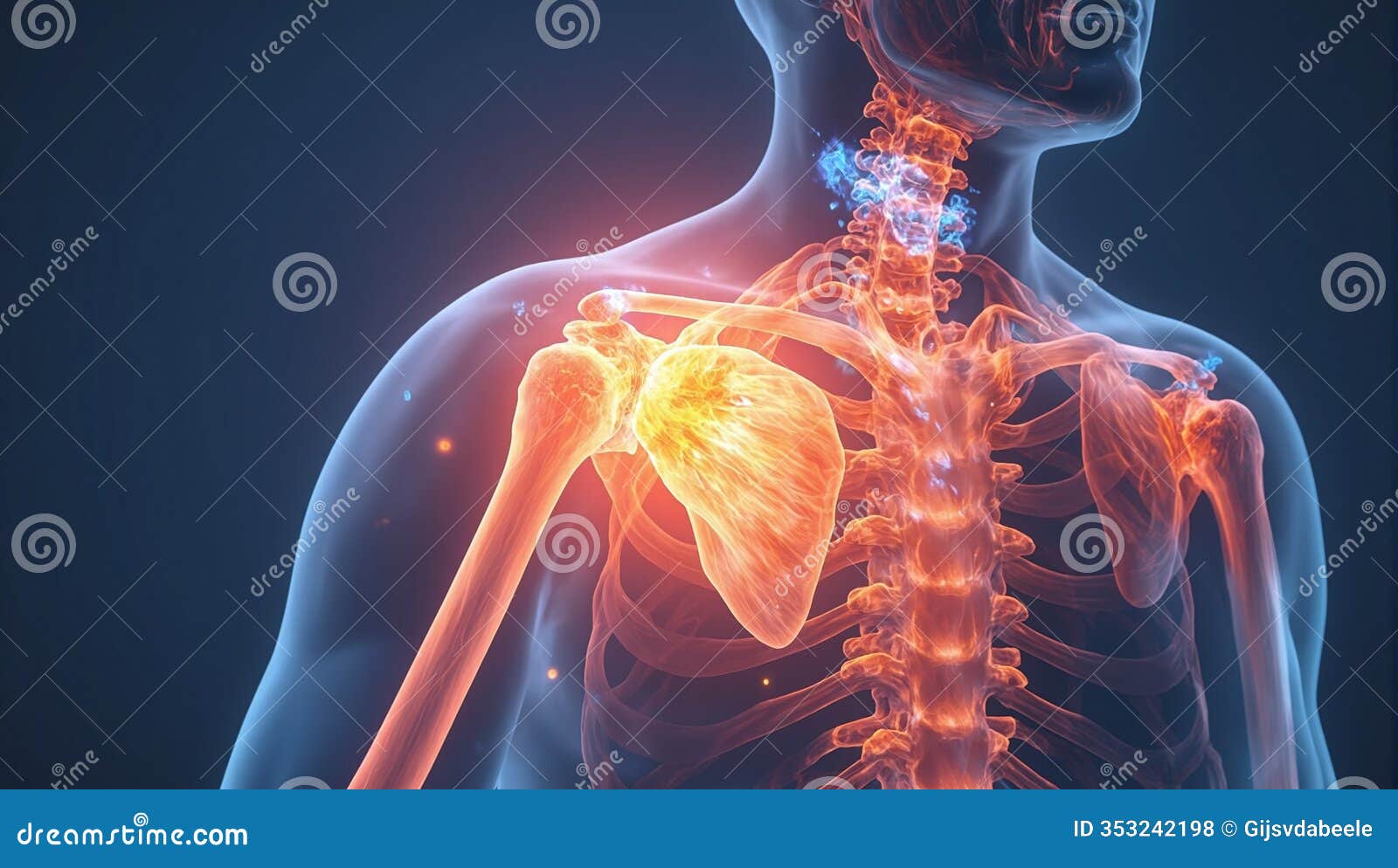 Anatomical View of Inflamed Shoulder Joint for Therapy Stock ...