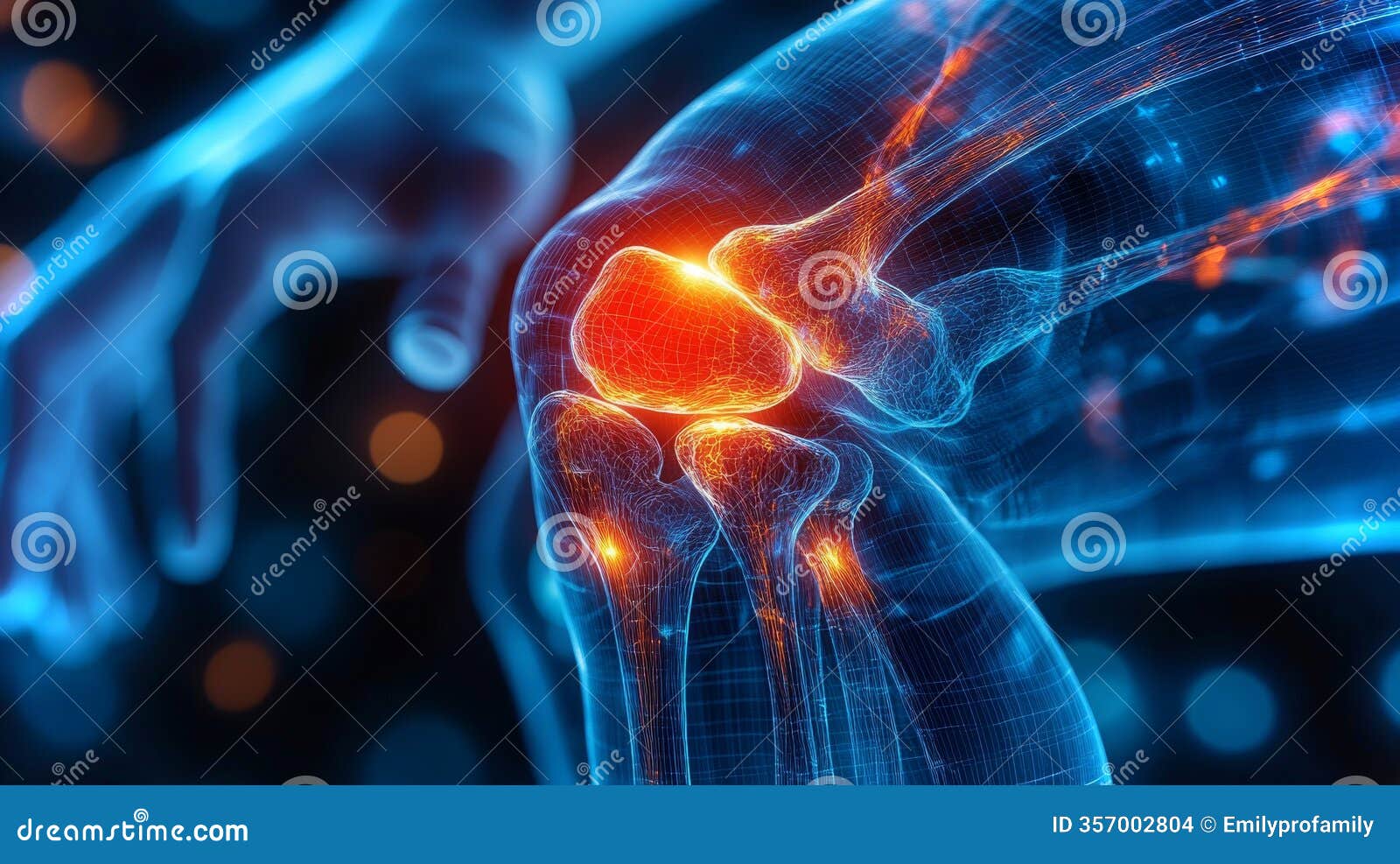 Anatomical Visualization Of A Human Knee Joint Highlighting Ligaments ...
