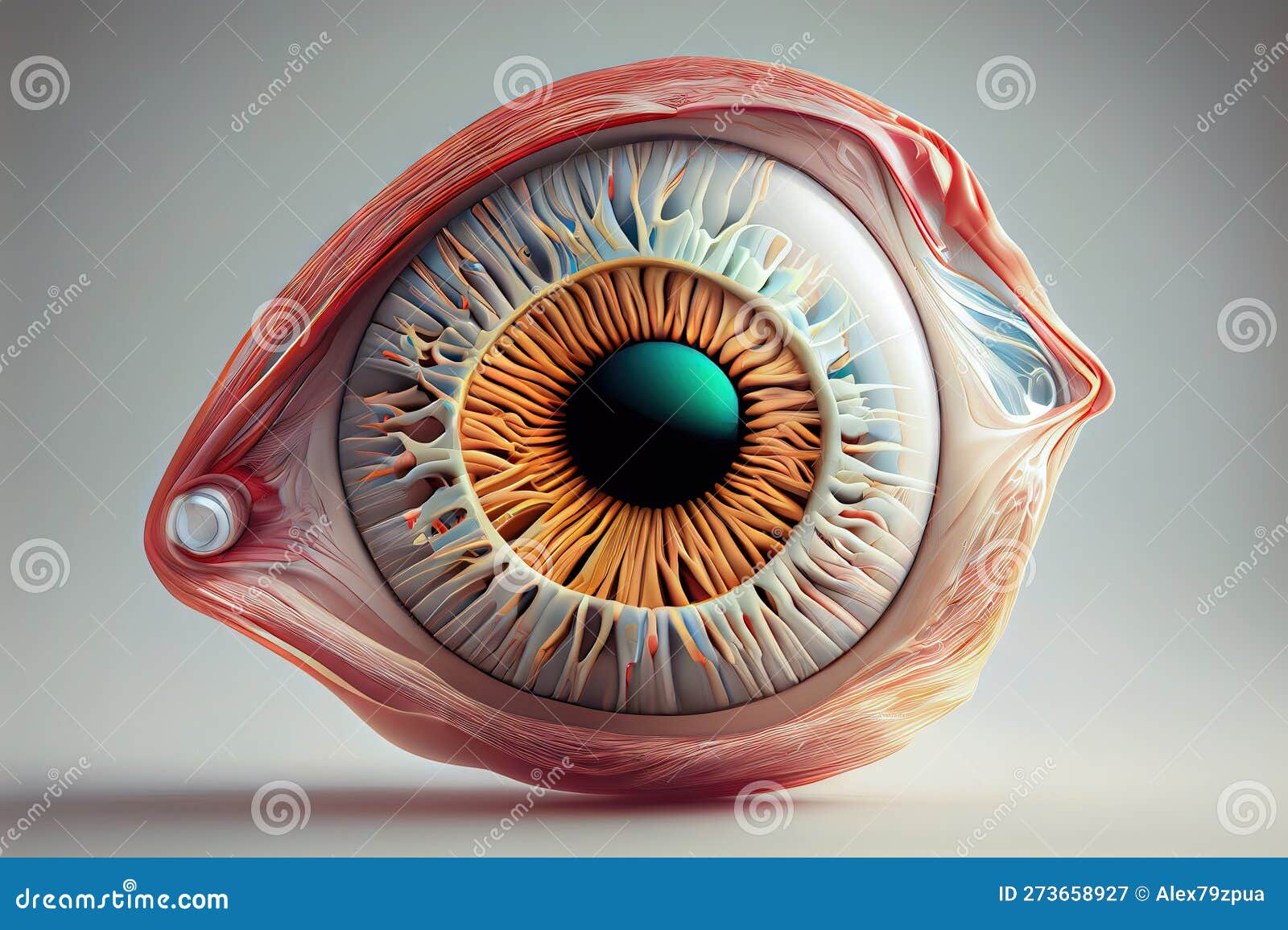 Detailed 3D Model of the Eye Anatomy - Generative AI Stock Illustration ...