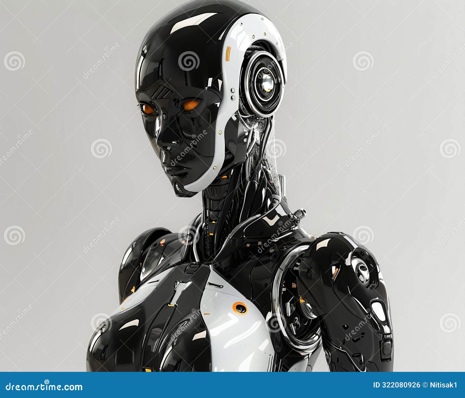 128 Anatomically Accurate Female Cyborg Android Robot Character 3D ...