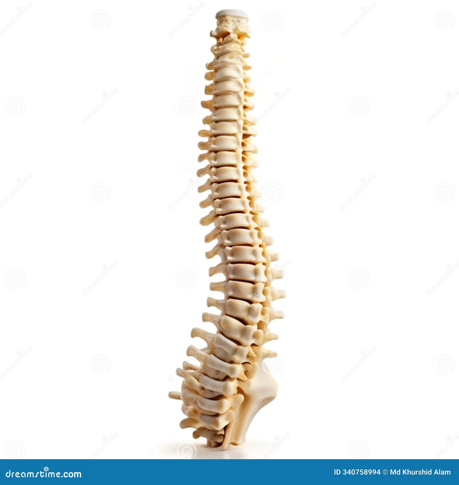 Anatomically Accurate Human Spine Model, Displaying the Vertebral Bones ...