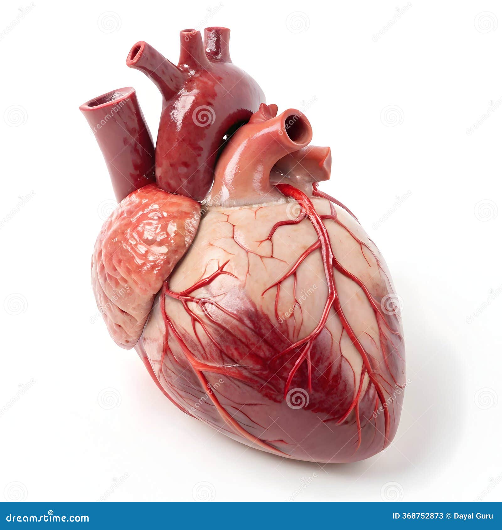 Anatomically Correct Human Heart Isolated On White Background Stock ...