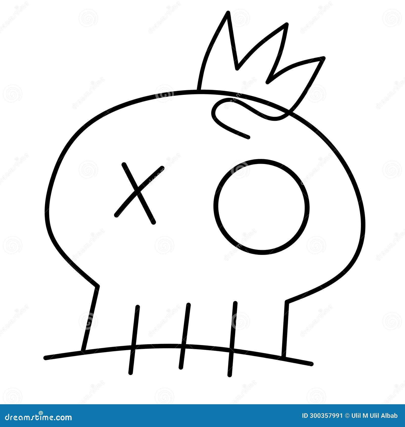 Anatomically Correct Human Skull. Line Art Vector Illustration. Stock ...