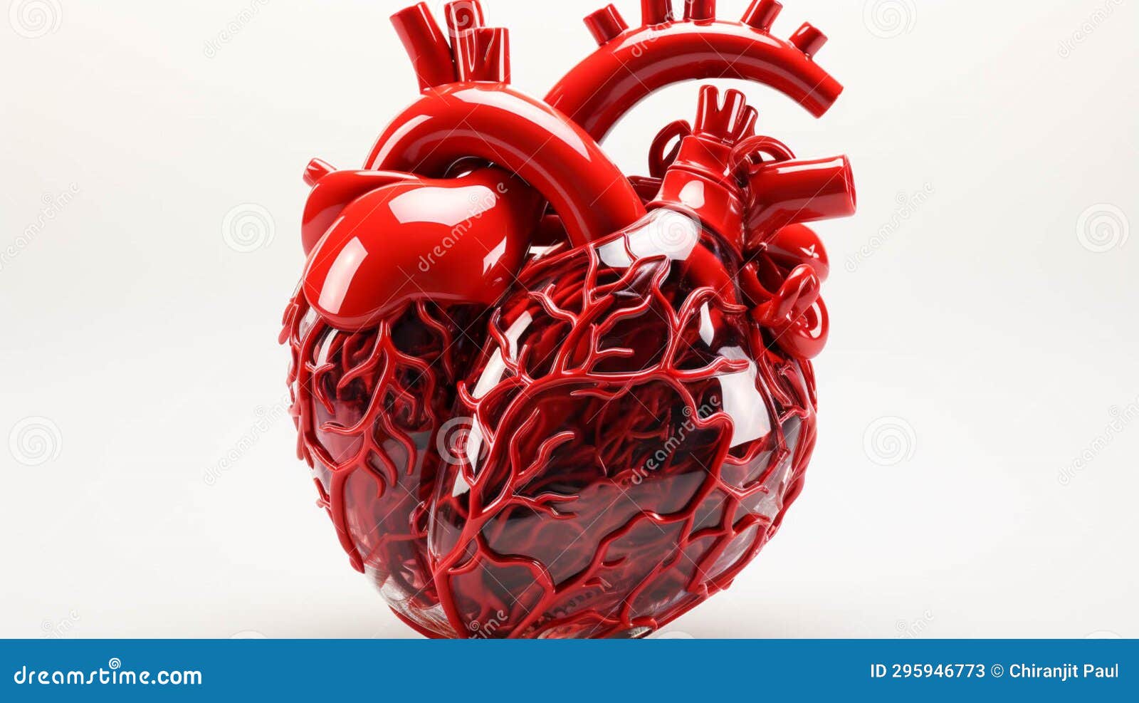 An Anatomically Human Heart on a White Background Stock Illustration ...