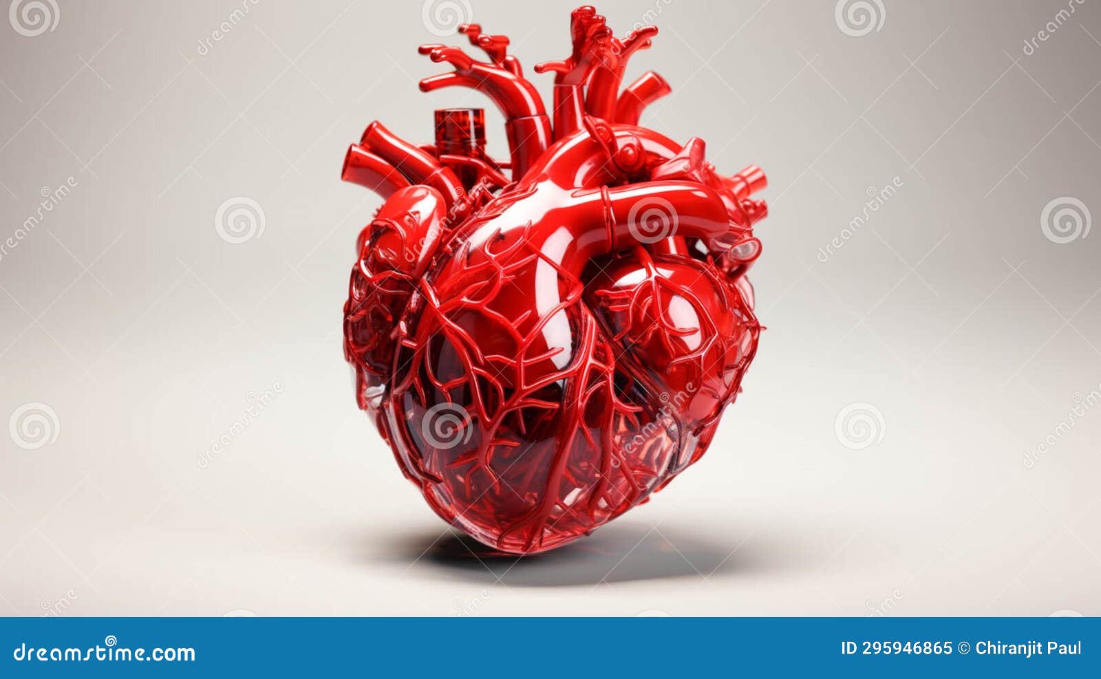 An Anatomically Human Heart on a White Background Stock Illustration ...