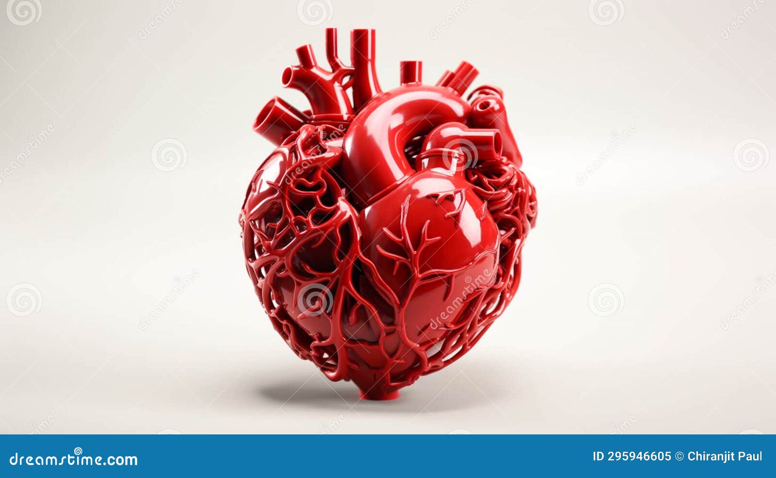 An Anatomically Human Heart on a White Background Stock Illustration ...
