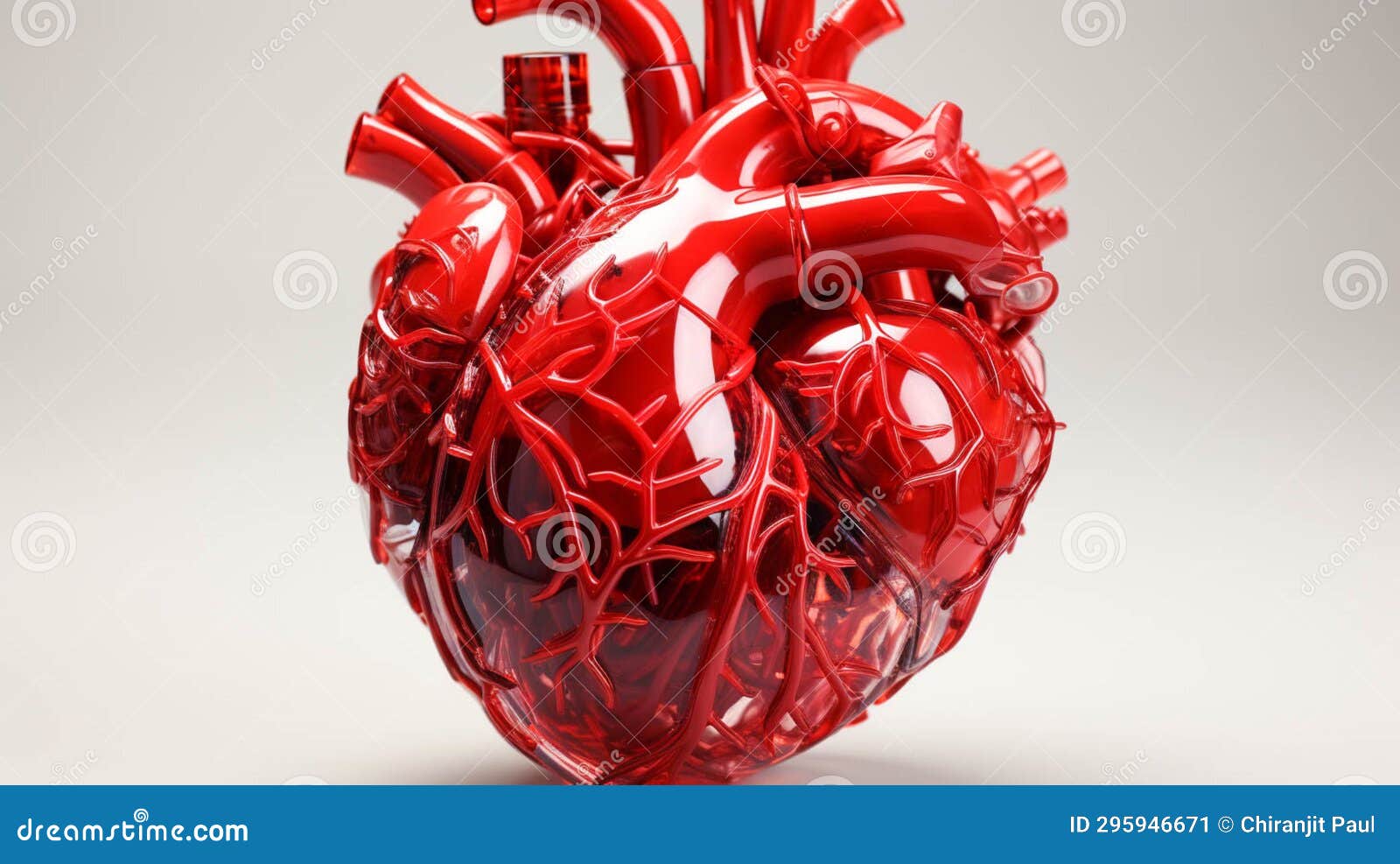 An Anatomically Human Heart on a White Background Stock Illustration ...