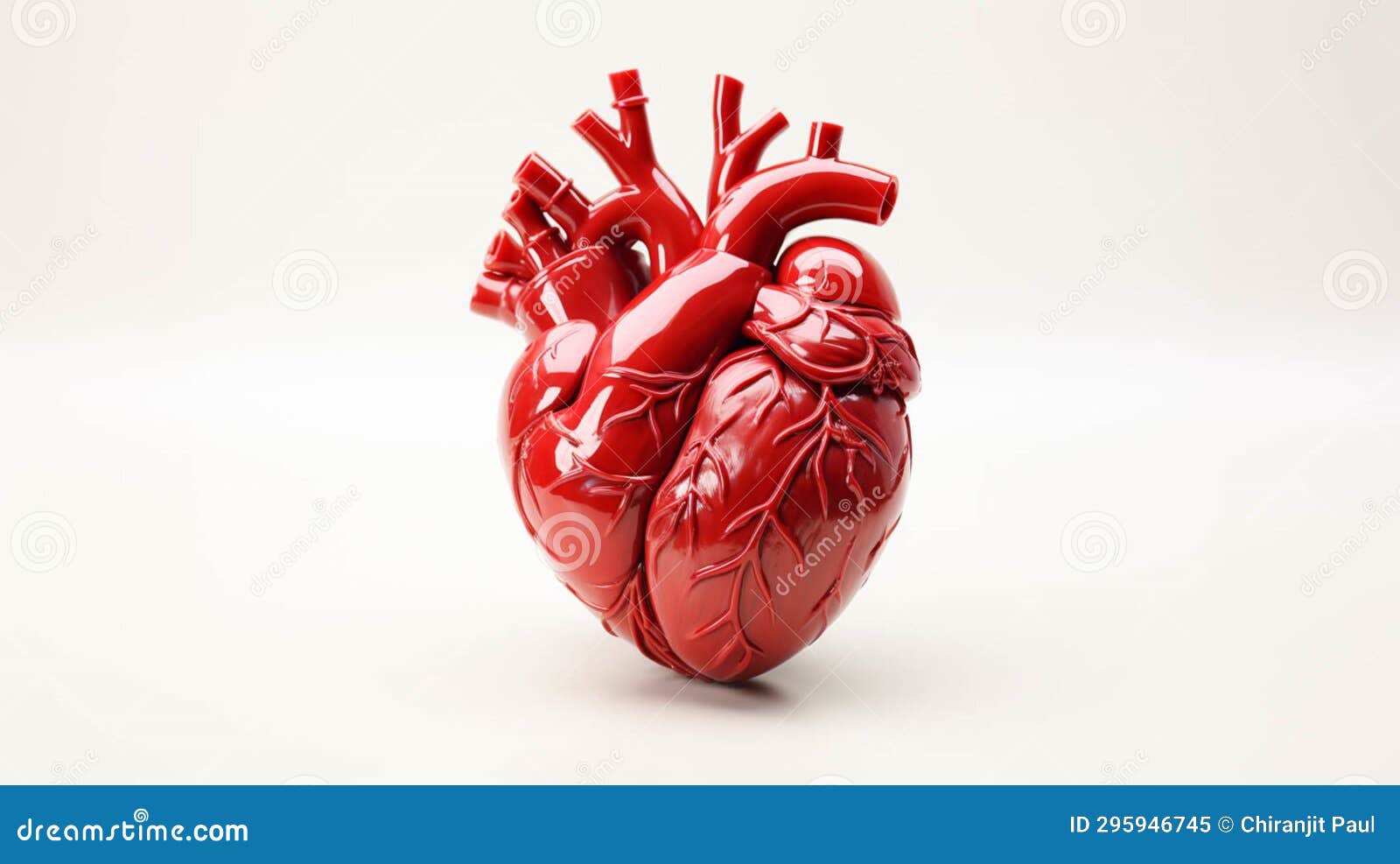 An Anatomically Human Heart on a White Background Stock Illustration ...