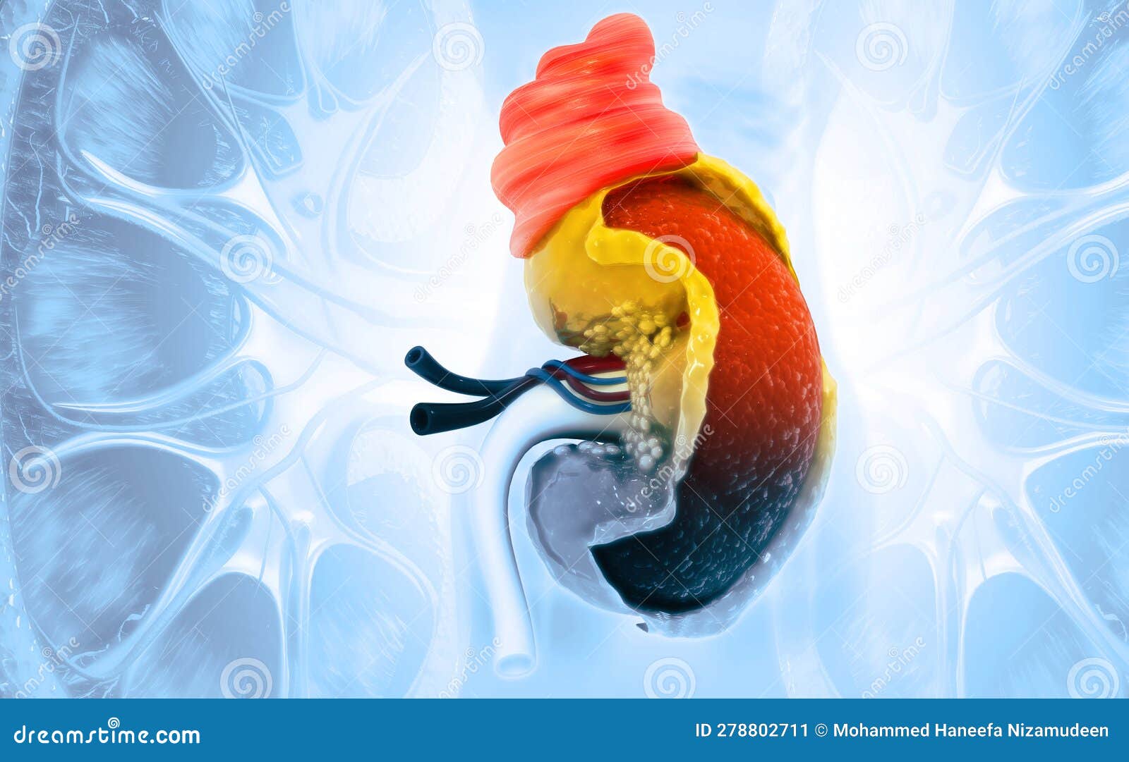 Anatomie Van De Menselijke Nier Stock Illustratie - Illustration of ...