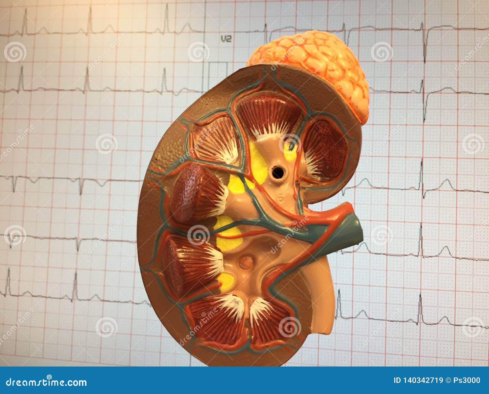 Anatomisch Plastic Model Van Menselijke Nier Stock Afbeelding - Image ...