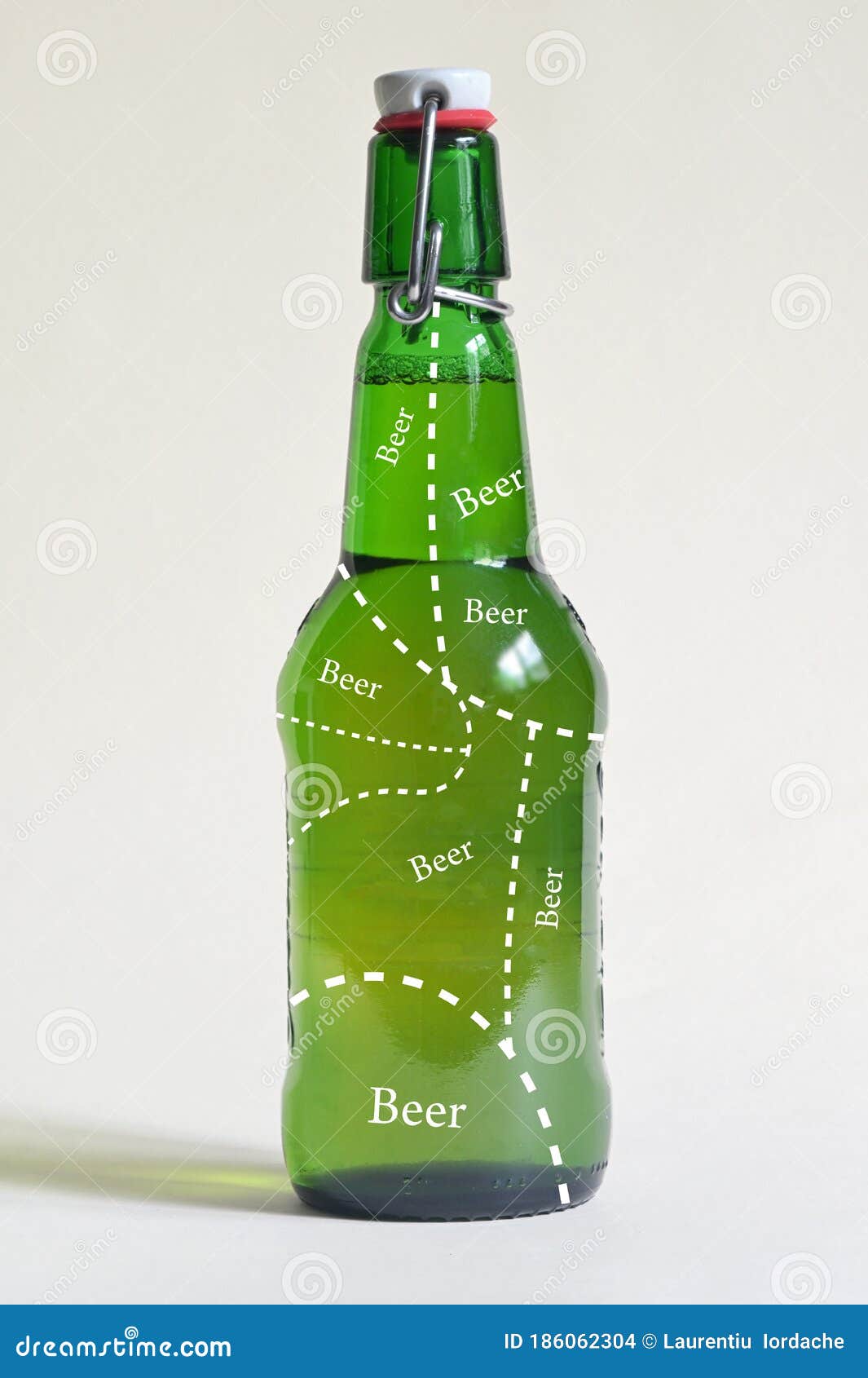 Anatomy of Beer with Dotted Lines Stock Photo - Image of amber, concept ...