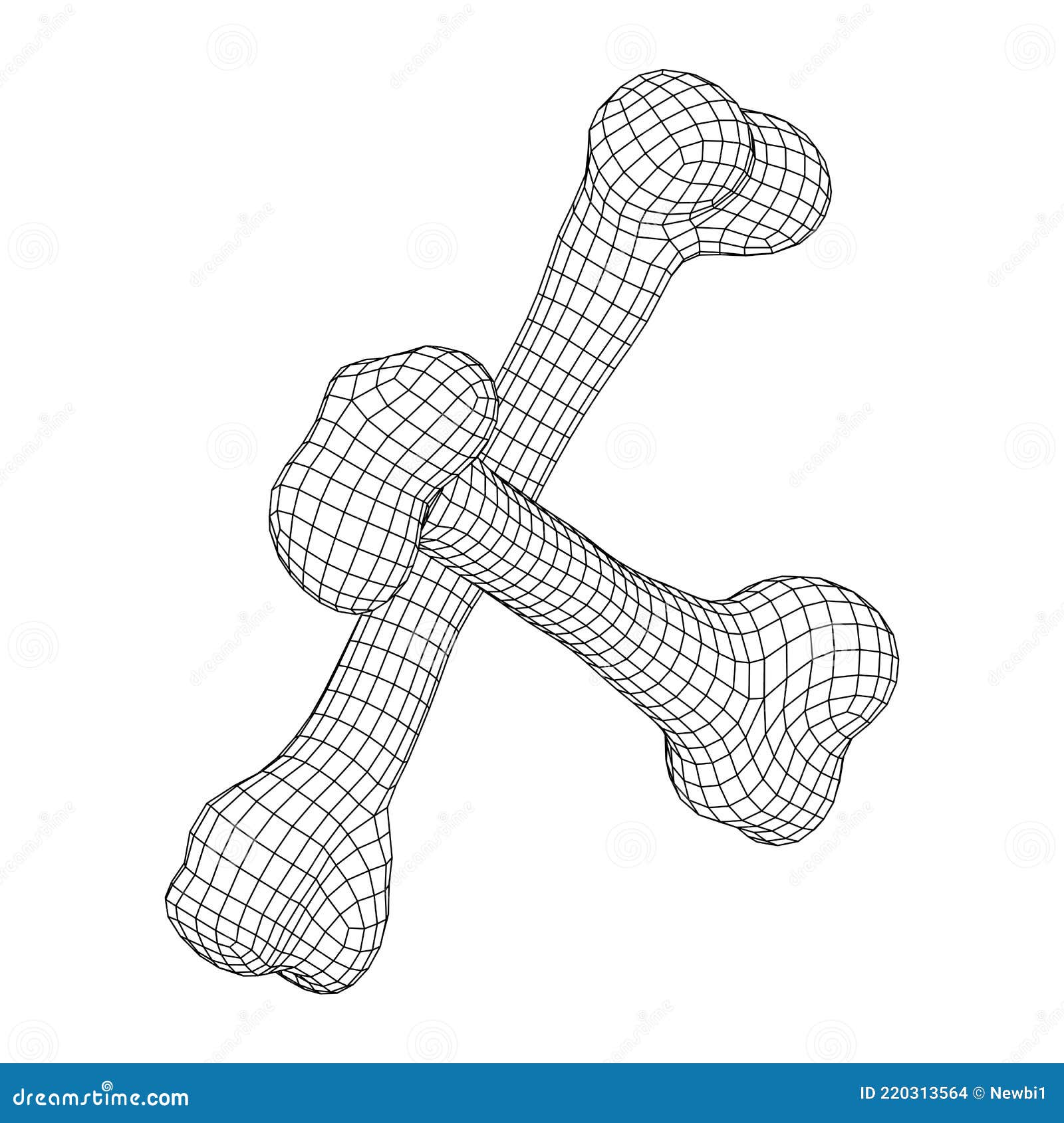 Anatomy Dog Bone Object. Wireframe Low Poly Mesh Stock Vector ...