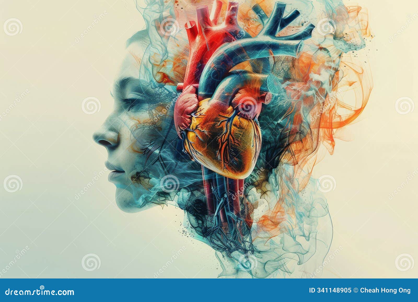 Anatomy of Emotion: Heart and Mind Connection Stock Illustration ...