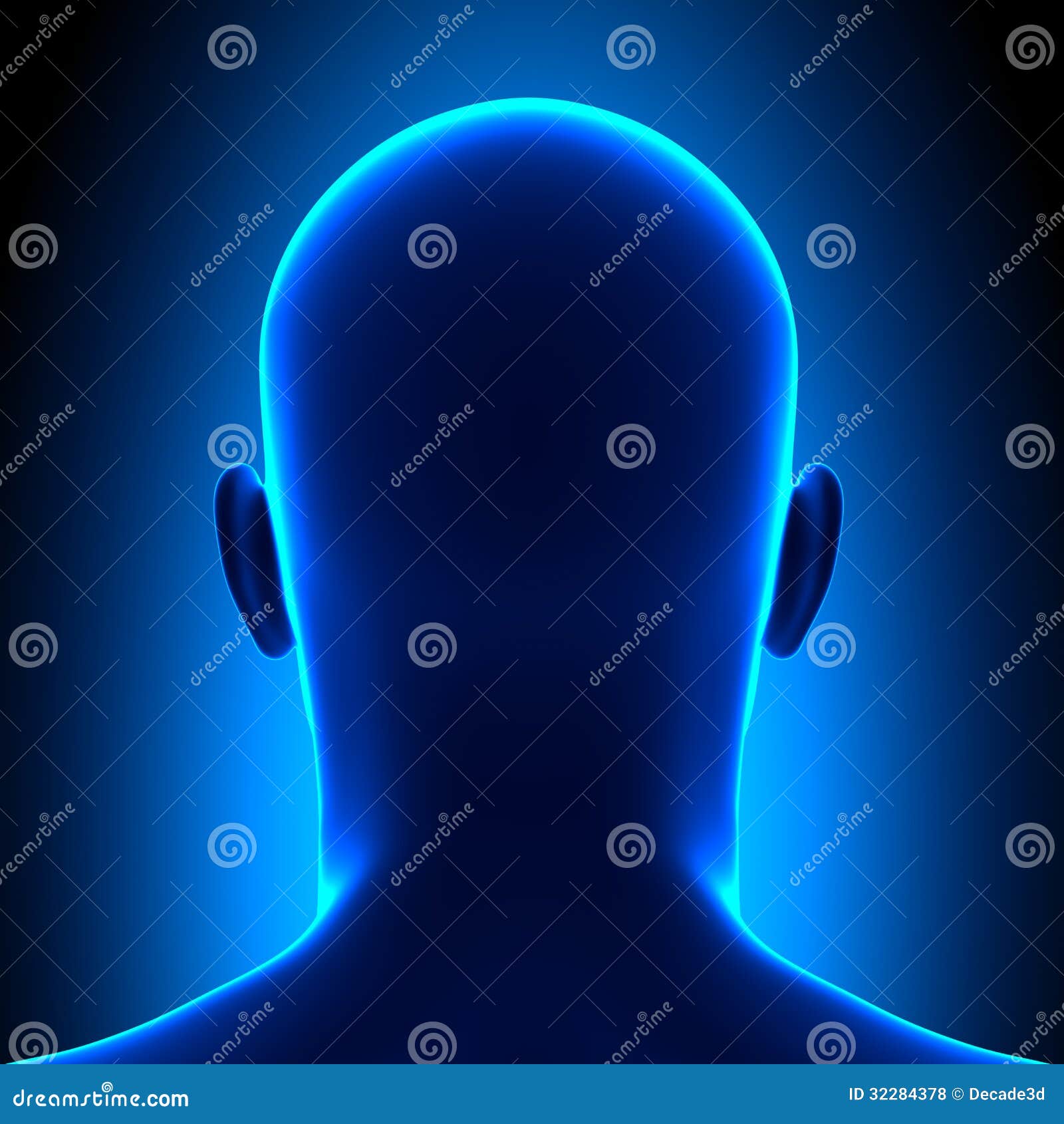 Anatomy Head - Back View - Blue Concept Stock Illustration ...