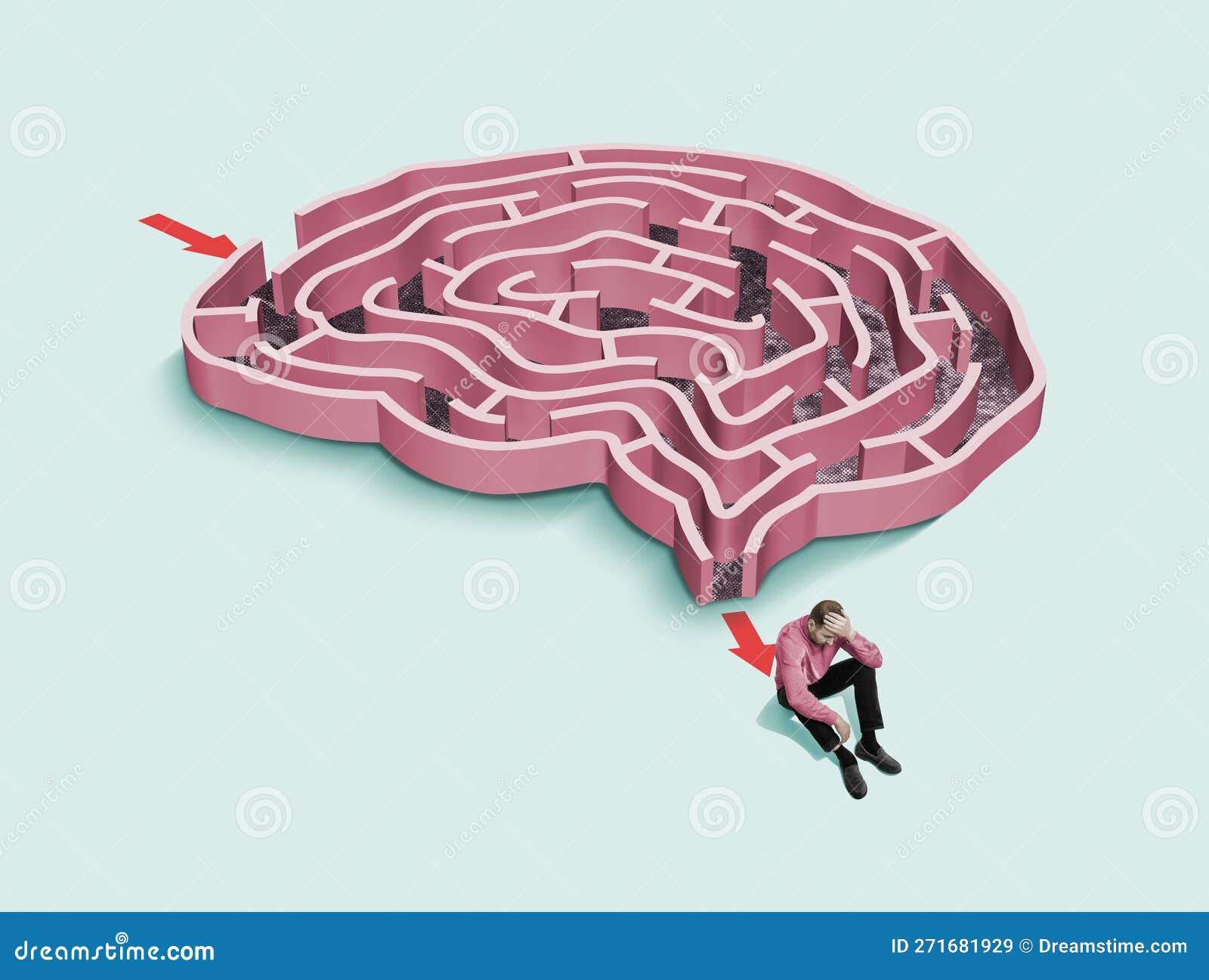 Concept of Mental Problems. Stock Illustration - Illustration of ...