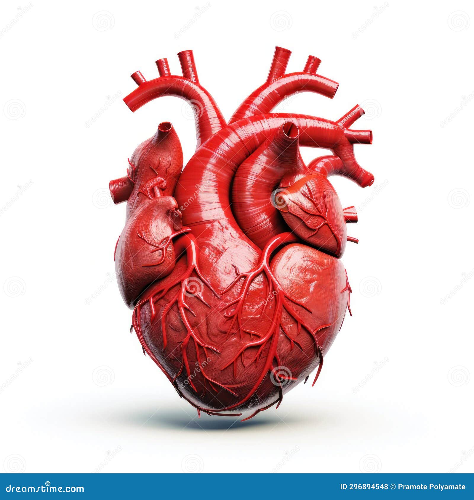 Anatomy of the Human Heart Isolated on a White Background Stock Photo ...