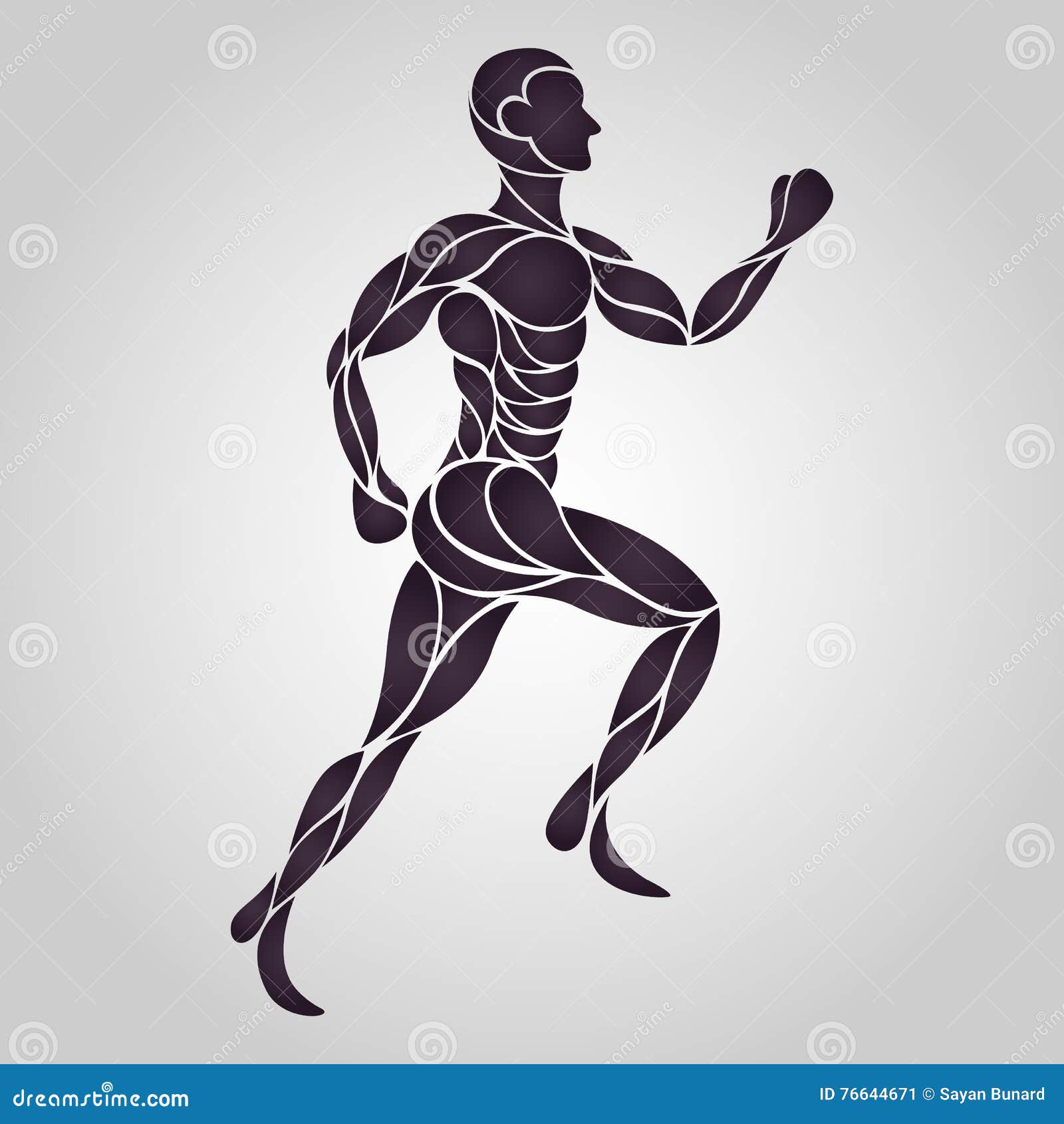 Anatomy human run stock vector. Illustration of sprint - 76644671