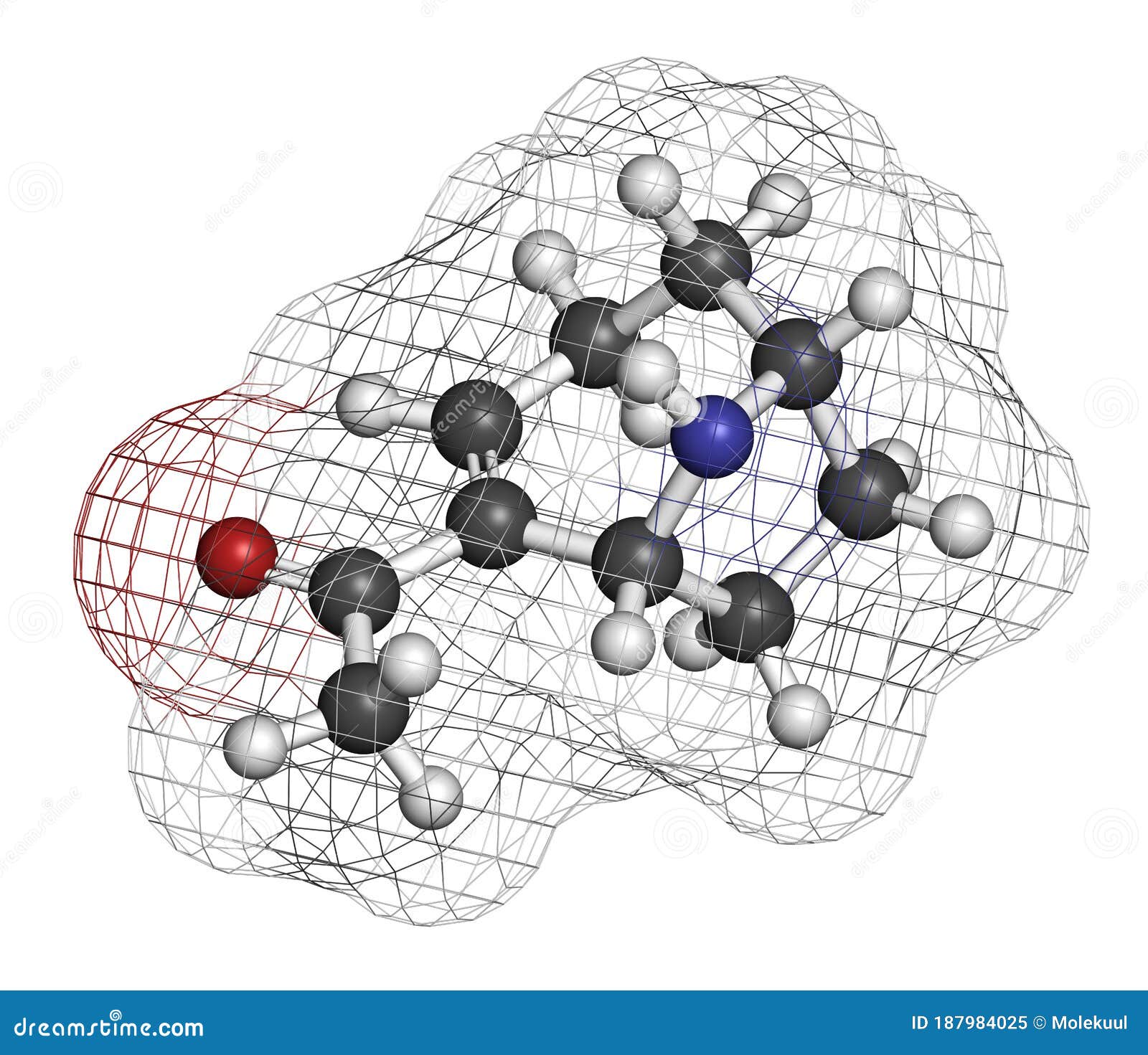 Anatoxin-a Very Fast Death Factor, VFDF Molecule. 3D Rendering. Atoms ...