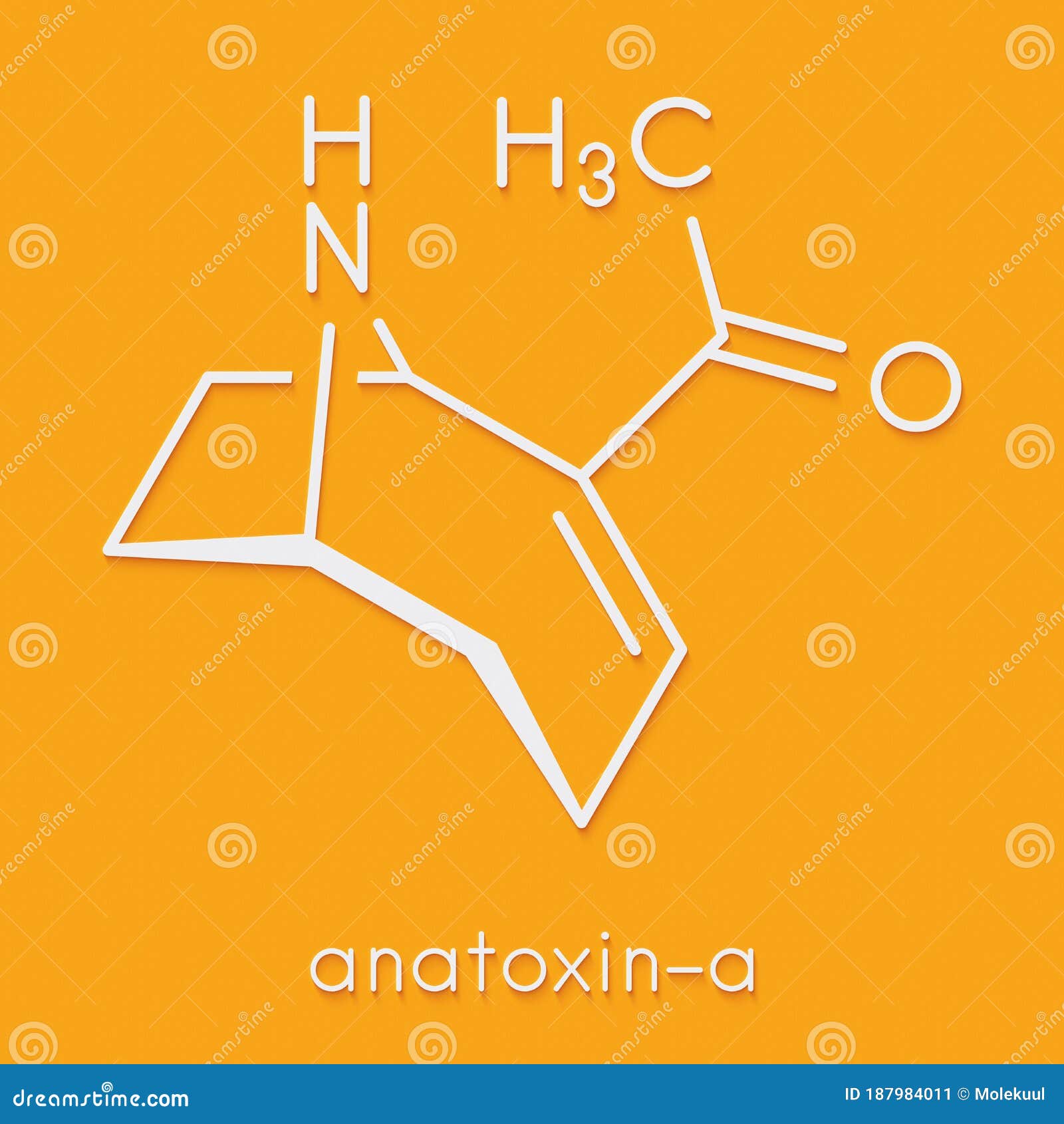 Anatoxin-a Very Fast Death Factor, VFDF Molecule. Skeletal Formula ...