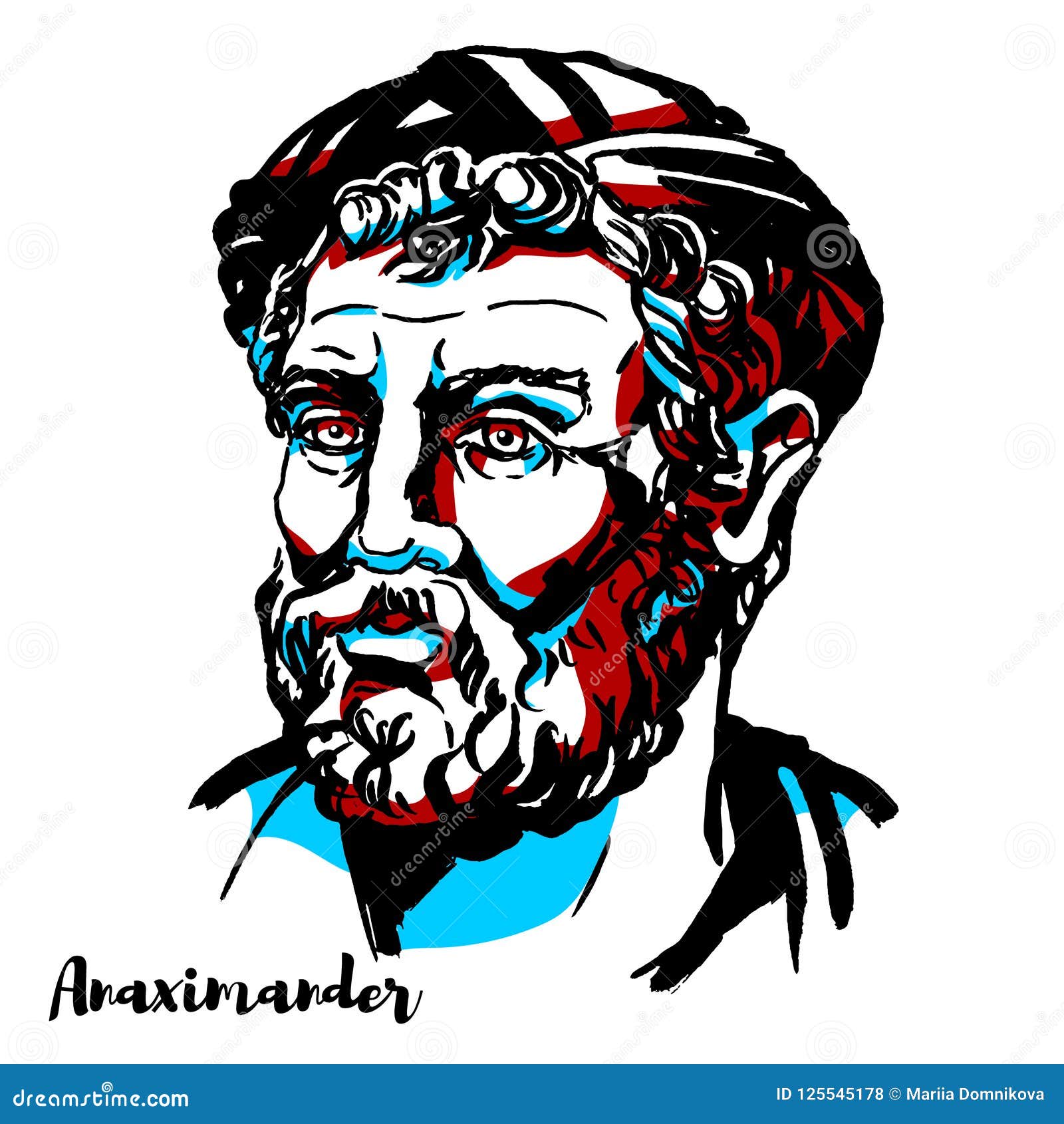 Anaximander Portrait stock vector. Illustration of historical - 125545178