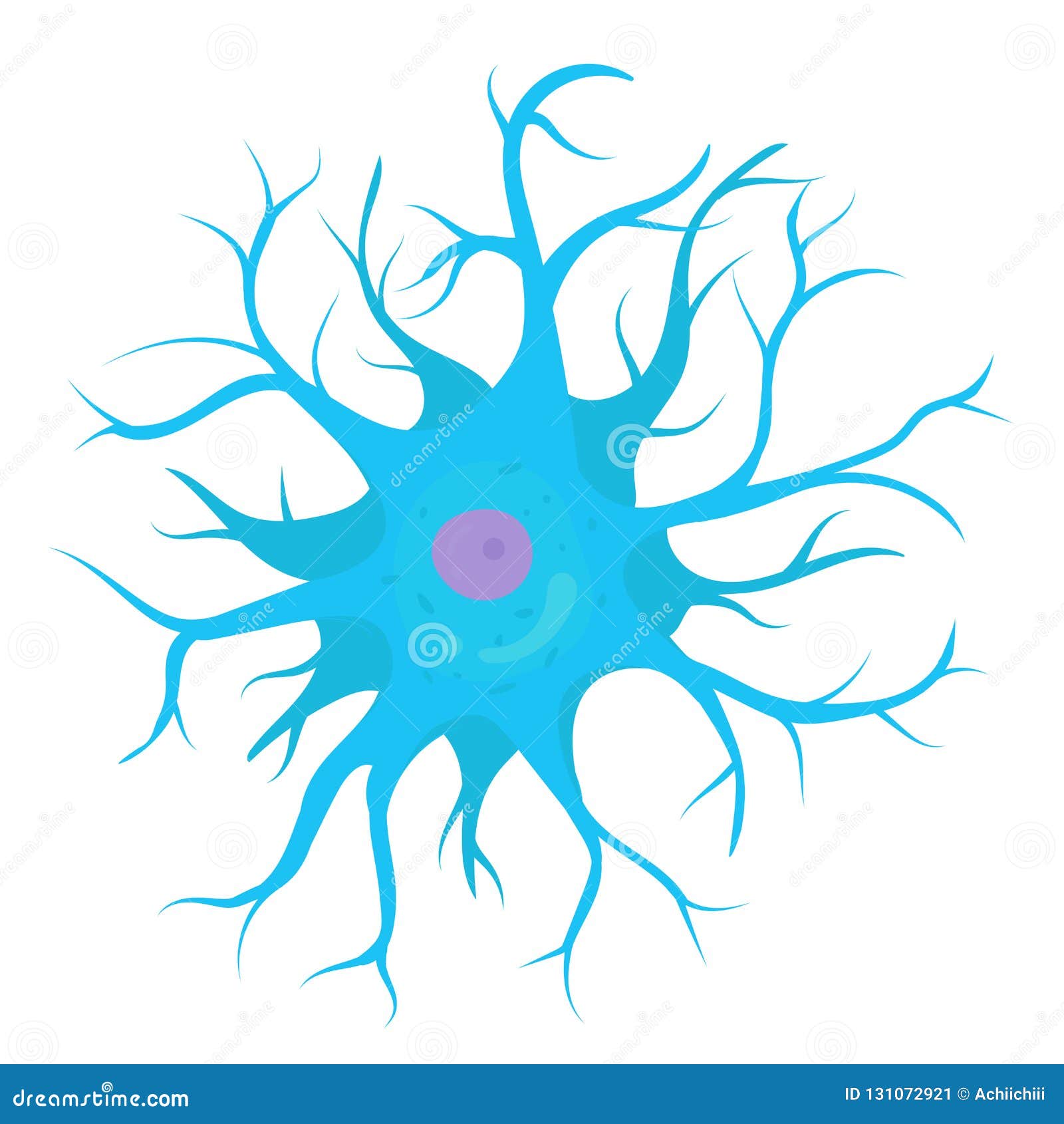 Anaxonic neuron cell stock vector. Illustration of isolated - 131072921