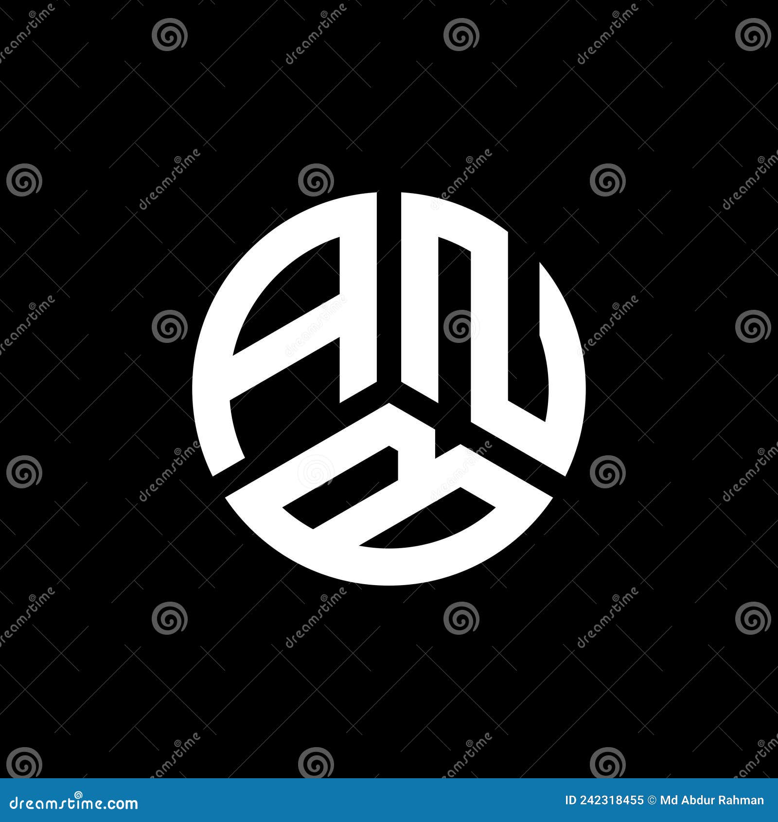 ANB Letter Logo Design on White Background. ANB Creative Initials ...