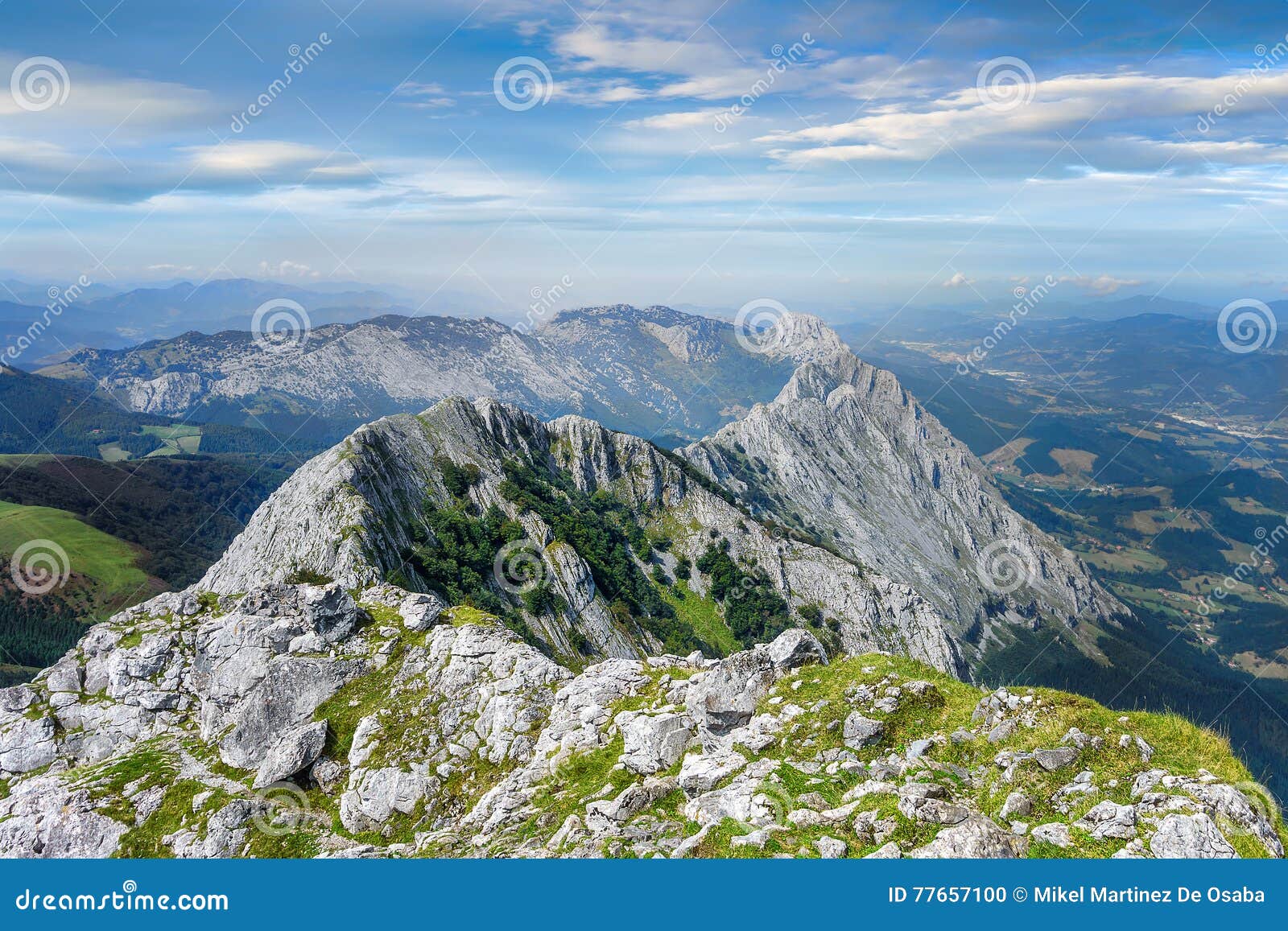 Anboto Mountain Range on Sunny Day Stock Photo - Image of anboto, peak ...