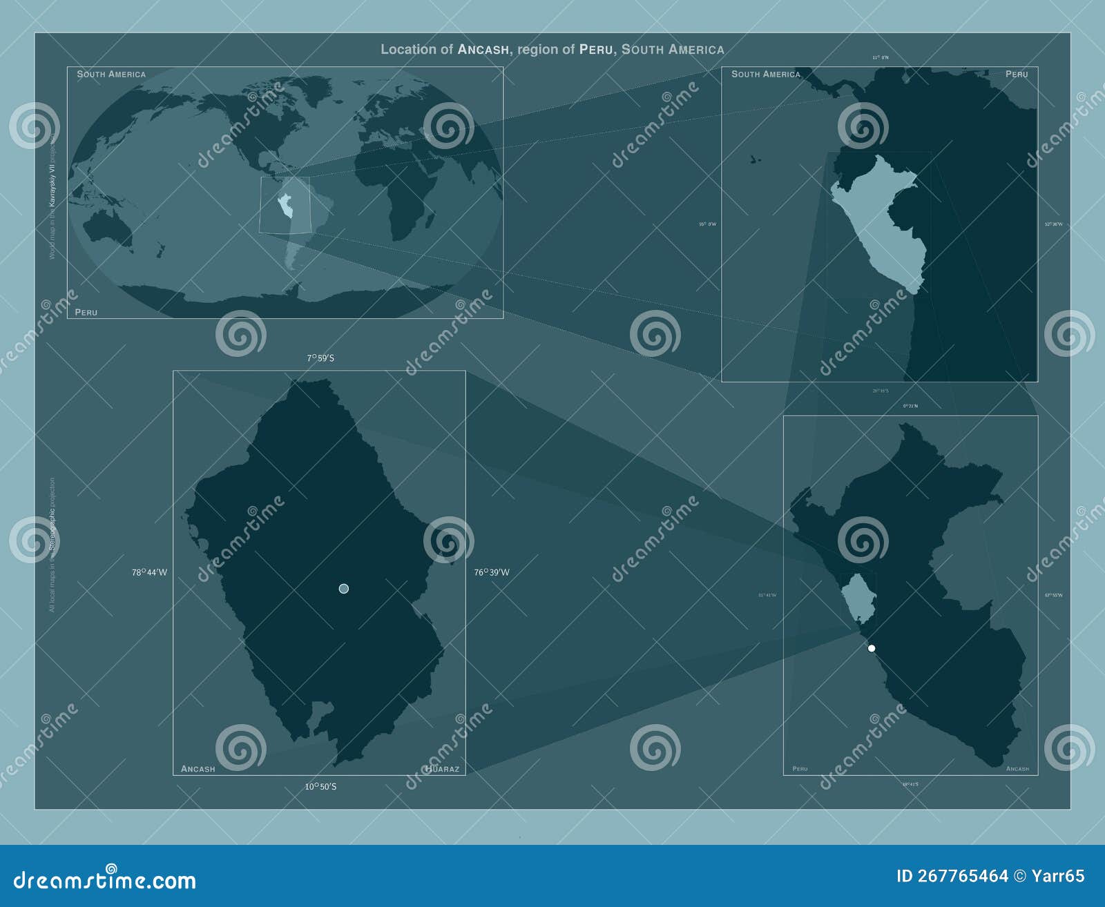 Ancash, Peru. Described Location Diagram Stock Illustration ...