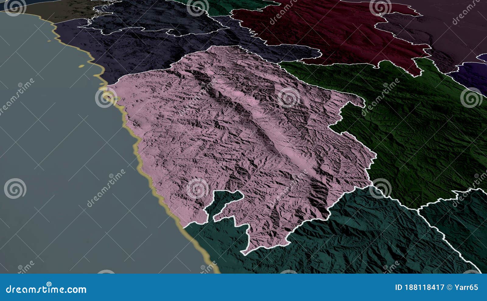 Ancash, Peru - Highlighted. Administrative Stock Illustration ...