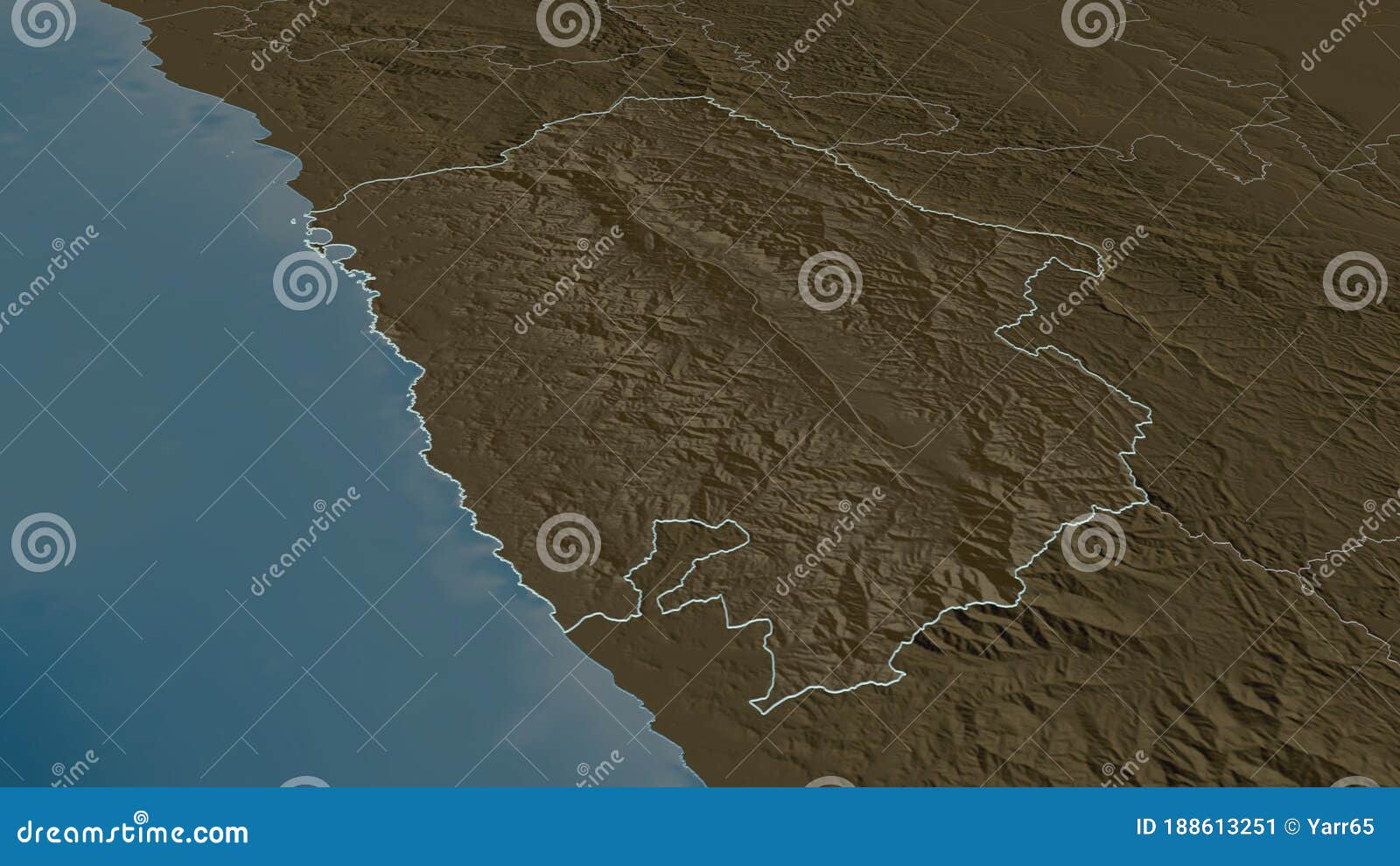 Ancash, Peru - Outlined. Administrative Stock Illustration ...