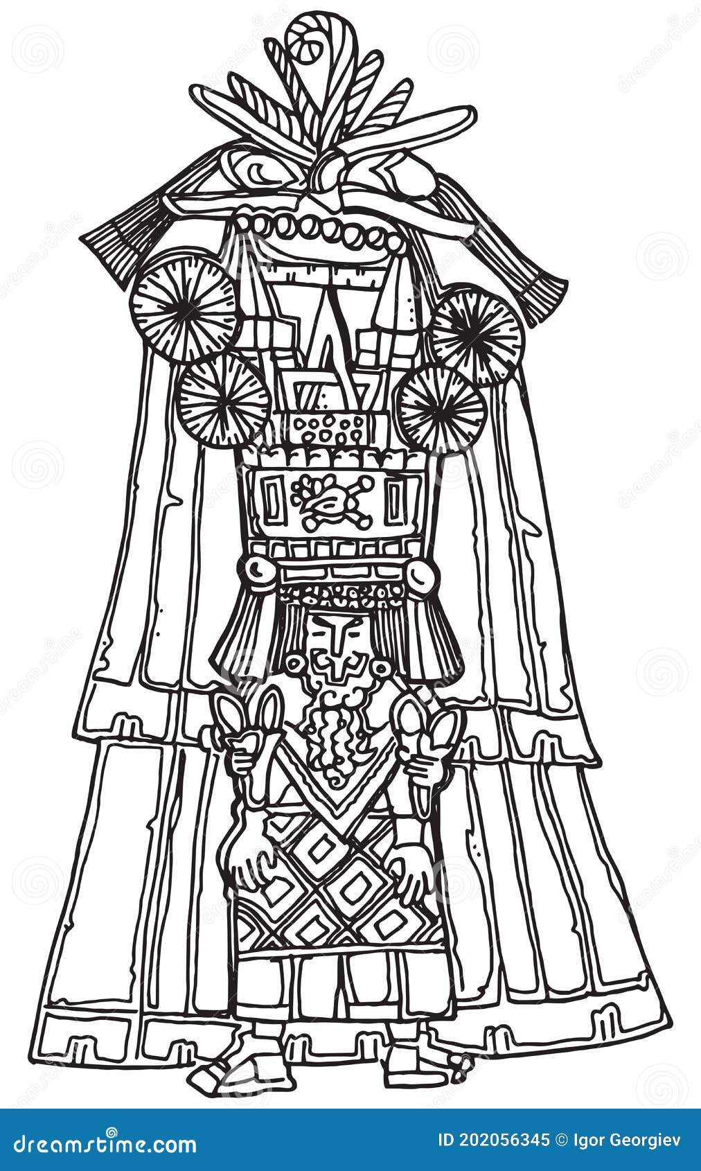 Ancent Mexican Tattoo. Set of Aztec Labels and Elements. Vector Set ...