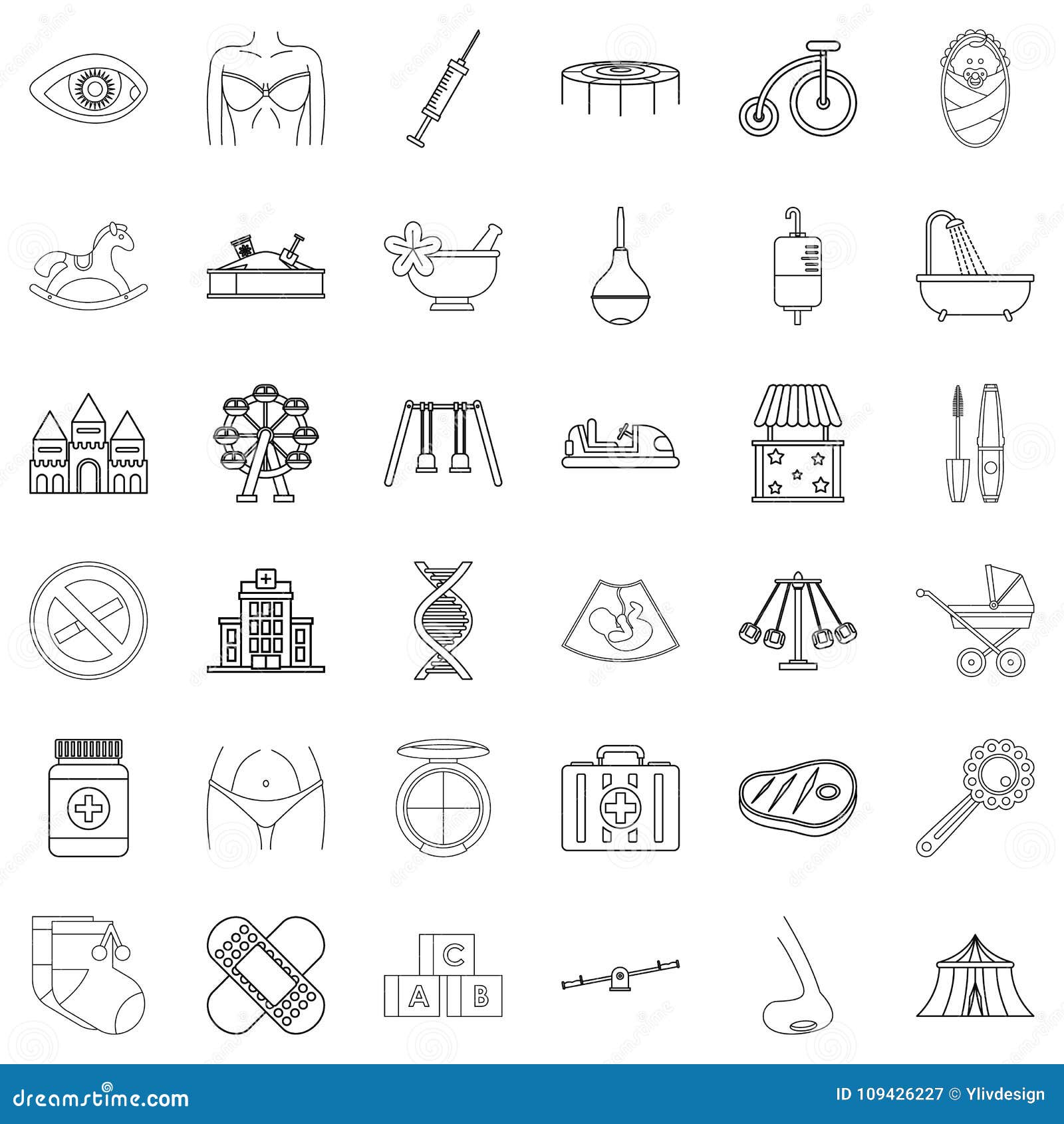 Ancestral Icons Set, Outline Style Stock Vector - Illustration of ...