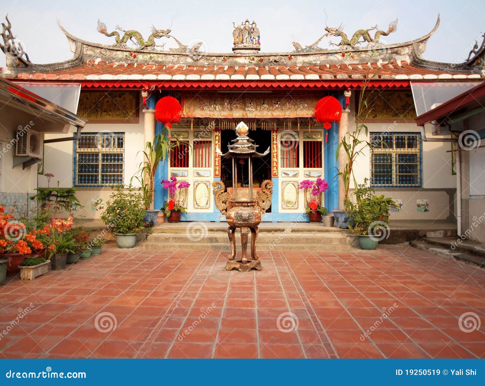 Ancestral Temple in Taiwan stock image. Image of incense - 19250519