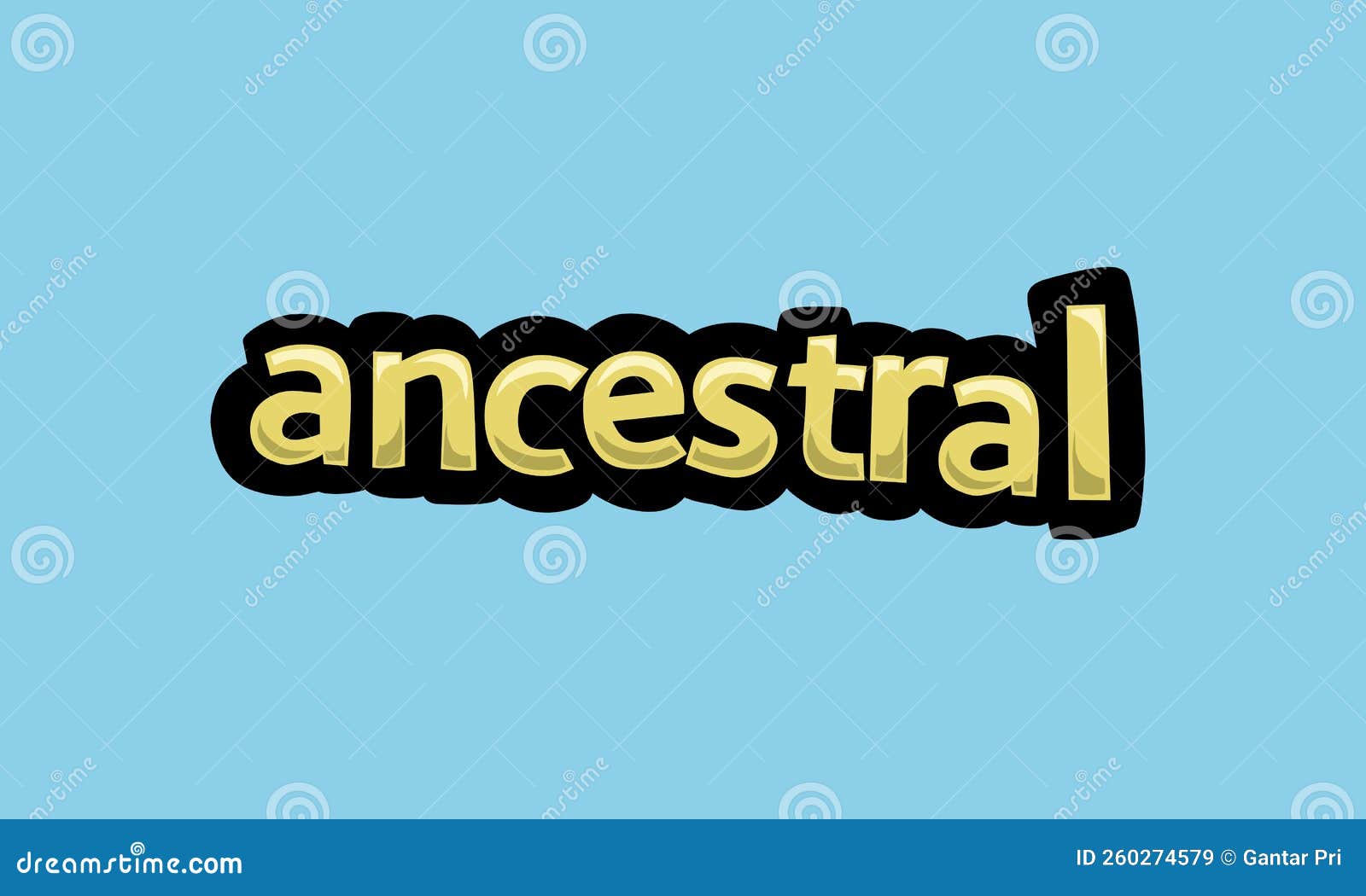 ANCESTRAL Writing Vector Design on a Blue Background Stock Vector ...