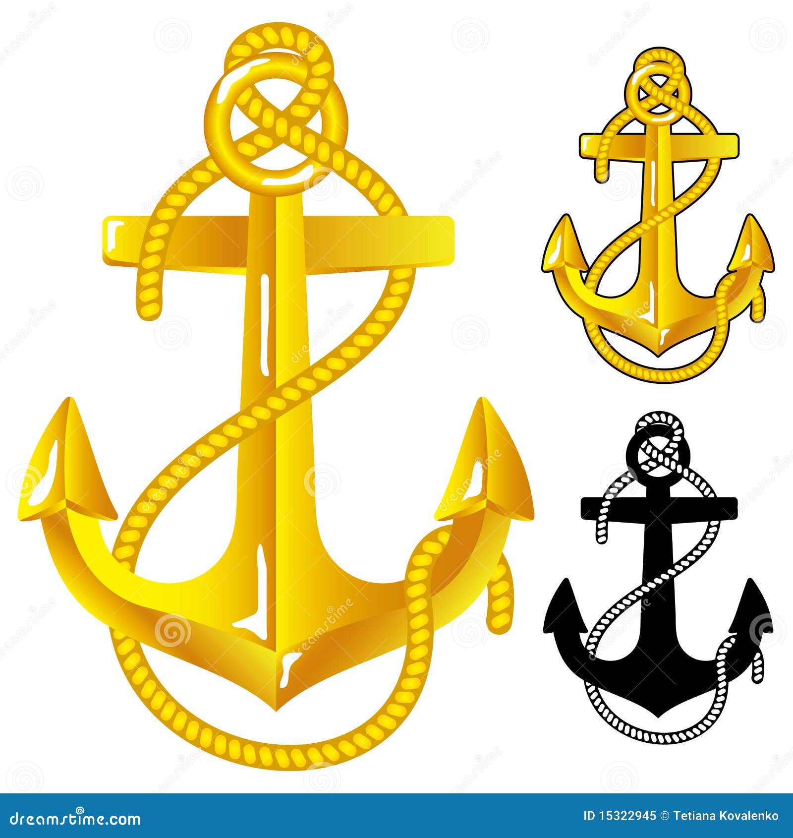 Gold Anchor Clip Art