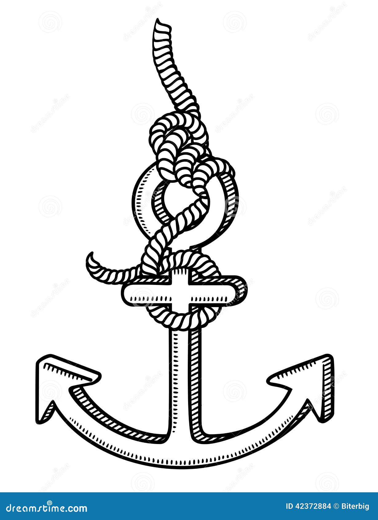 Anchor in black and white stock vector. Illustration of ship - 42372884