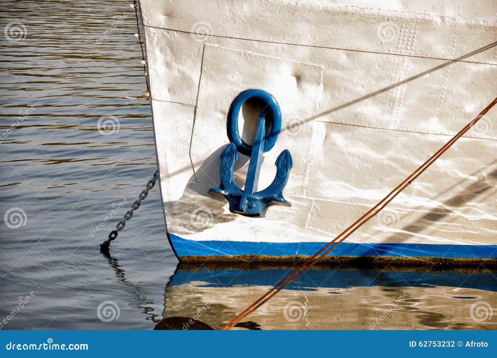 Anchor on boat stock photo. Image of coast, anchored - 62753232