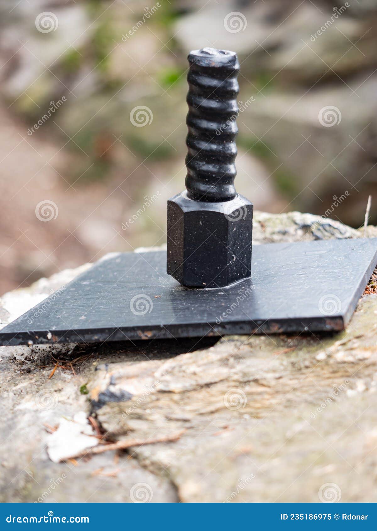 Anchor Bolt in the Granite Stone, Protecting the Bridge Stock Image ...