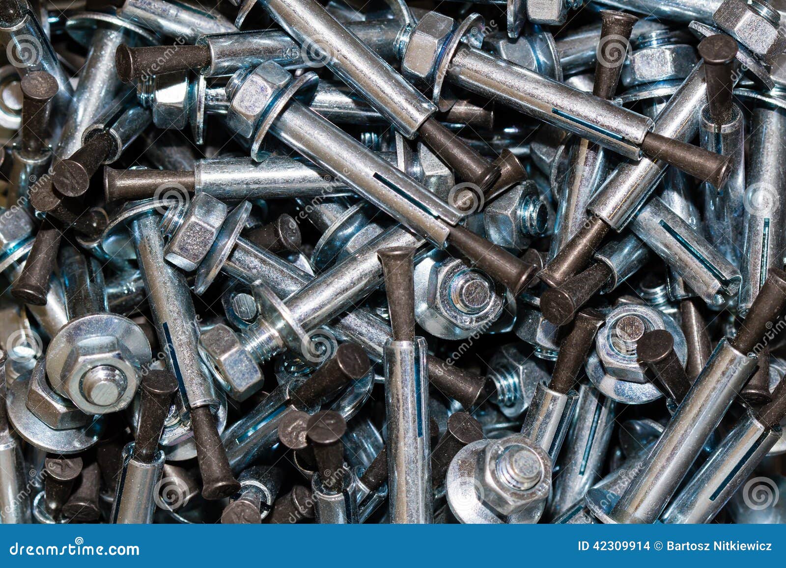 Anchor bolts stock photo. Image of hexagon, grey, iron - 42309914
