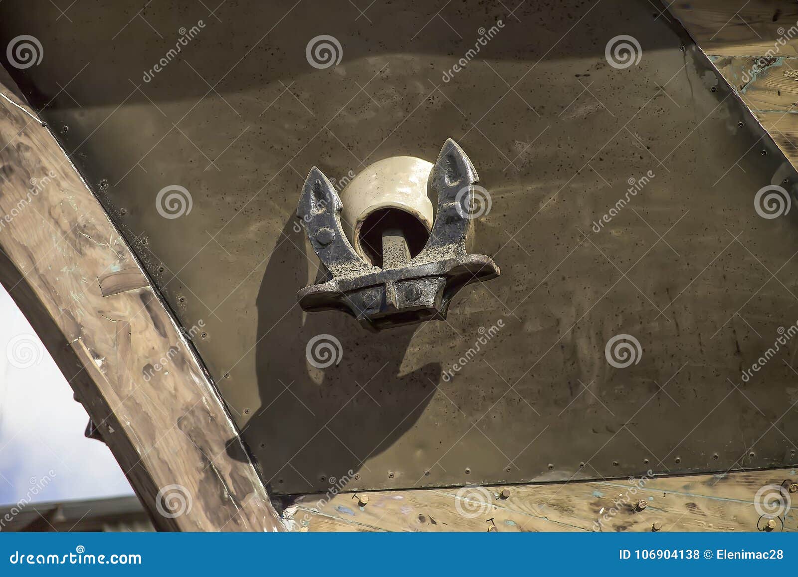 Anchor on Bow of Vessel. stock photo. Image of security - 106904138