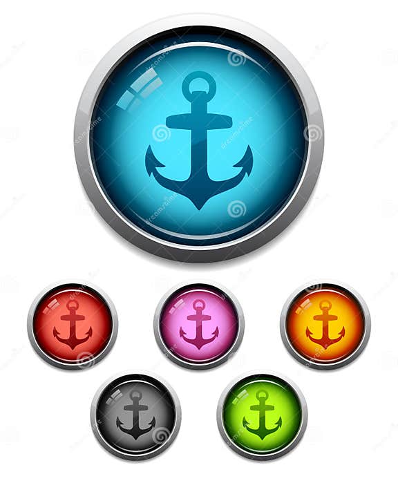 Anchor button icon stock vector. Illustration of globe - 22973557