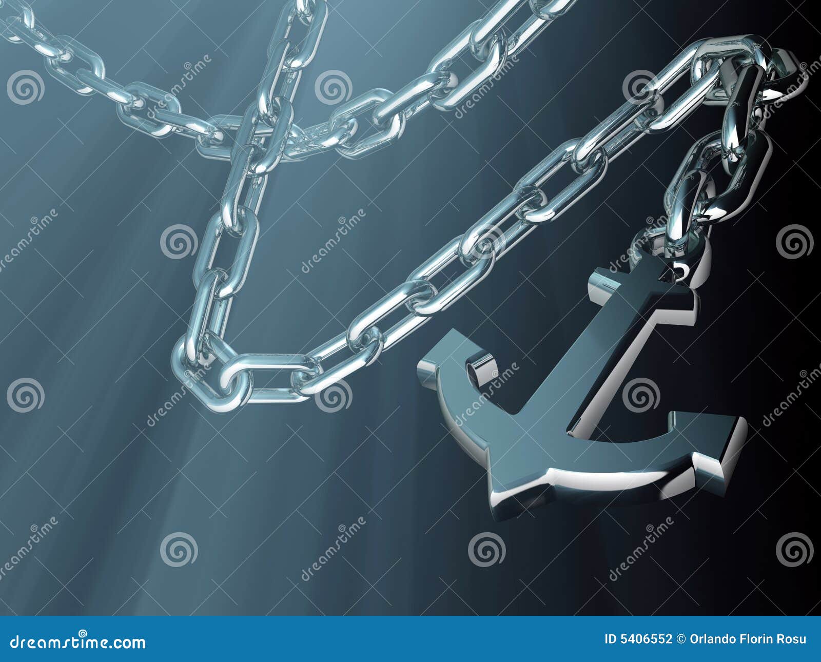 Anchor and chain stock illustration. Illustration of sailing - 5406552